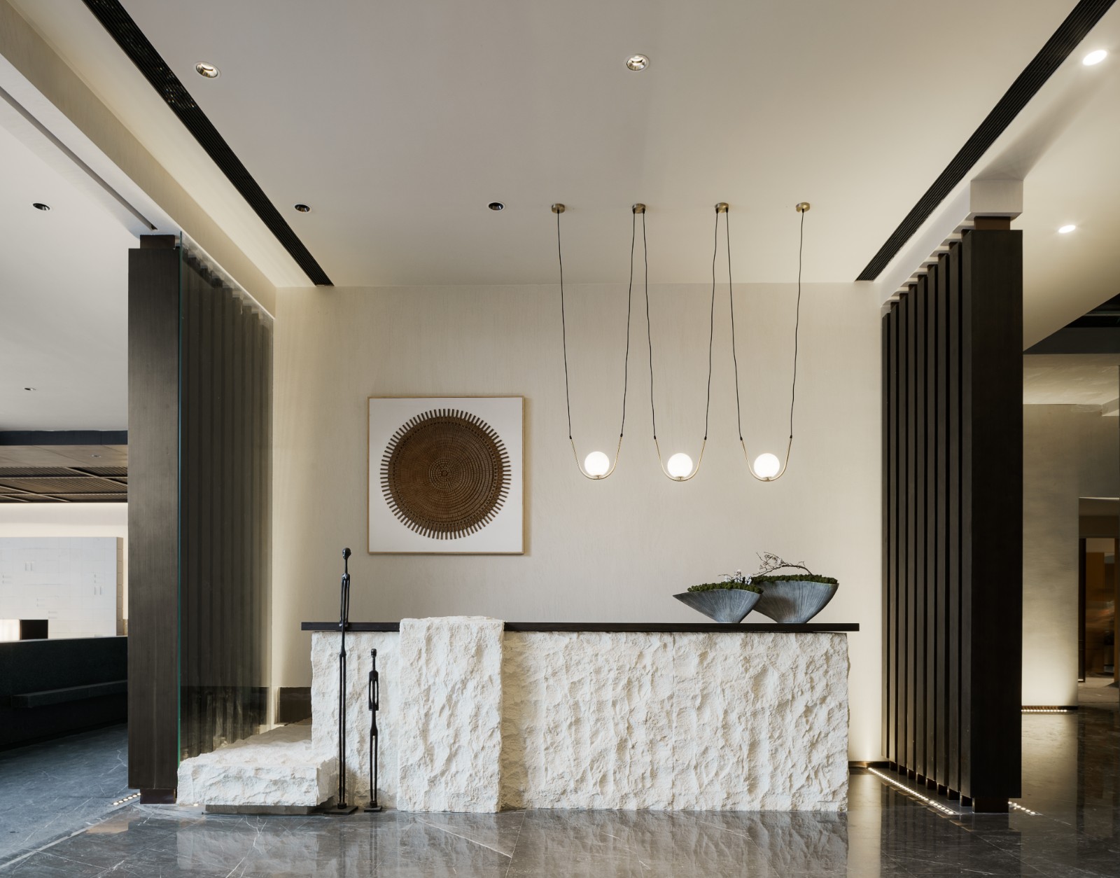 元禾大千设计 新中式服务台接待台-免费3dmax模型库-欧模网