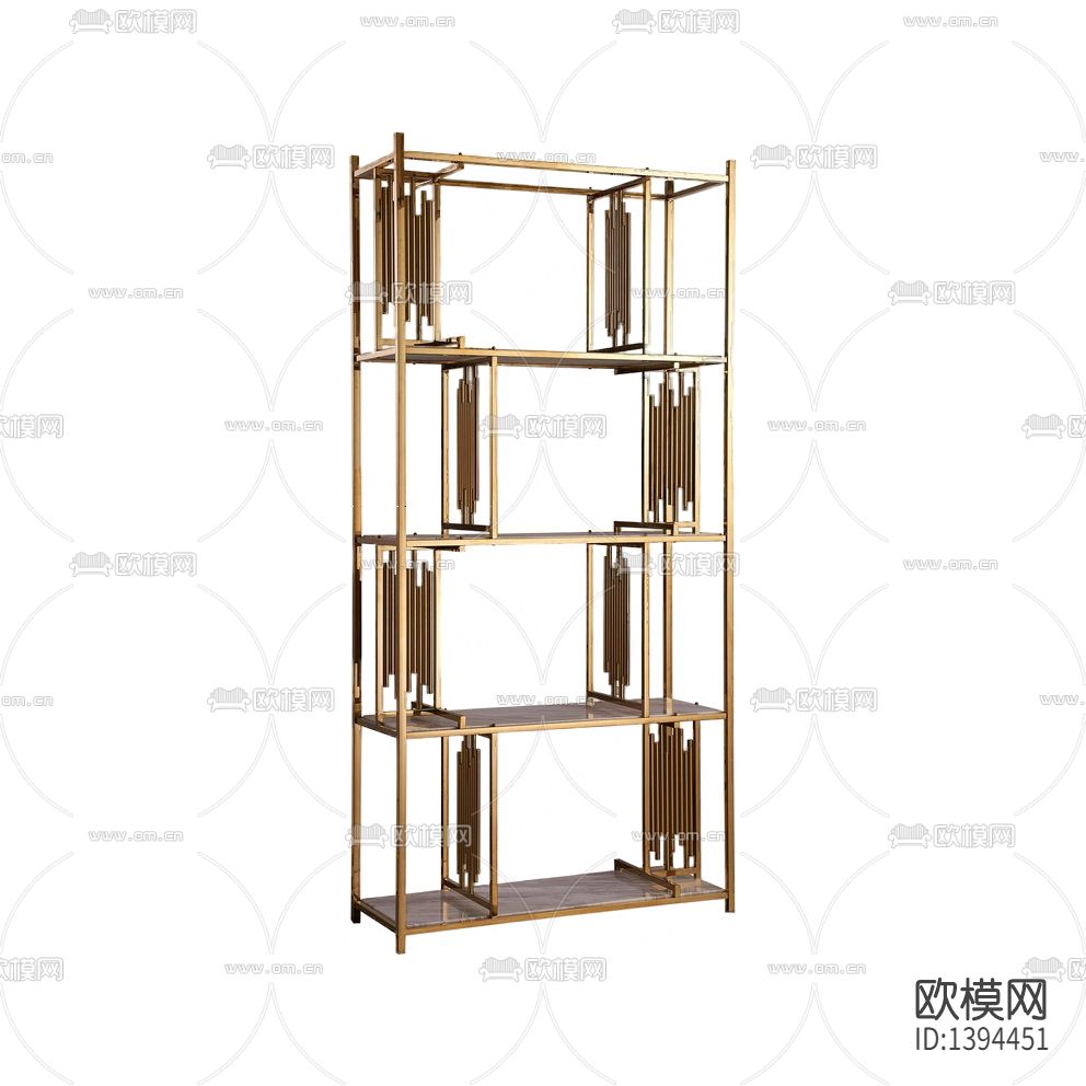 现代轻奢不锈钢大理石陈列架-软装图片免费下载-欧模网