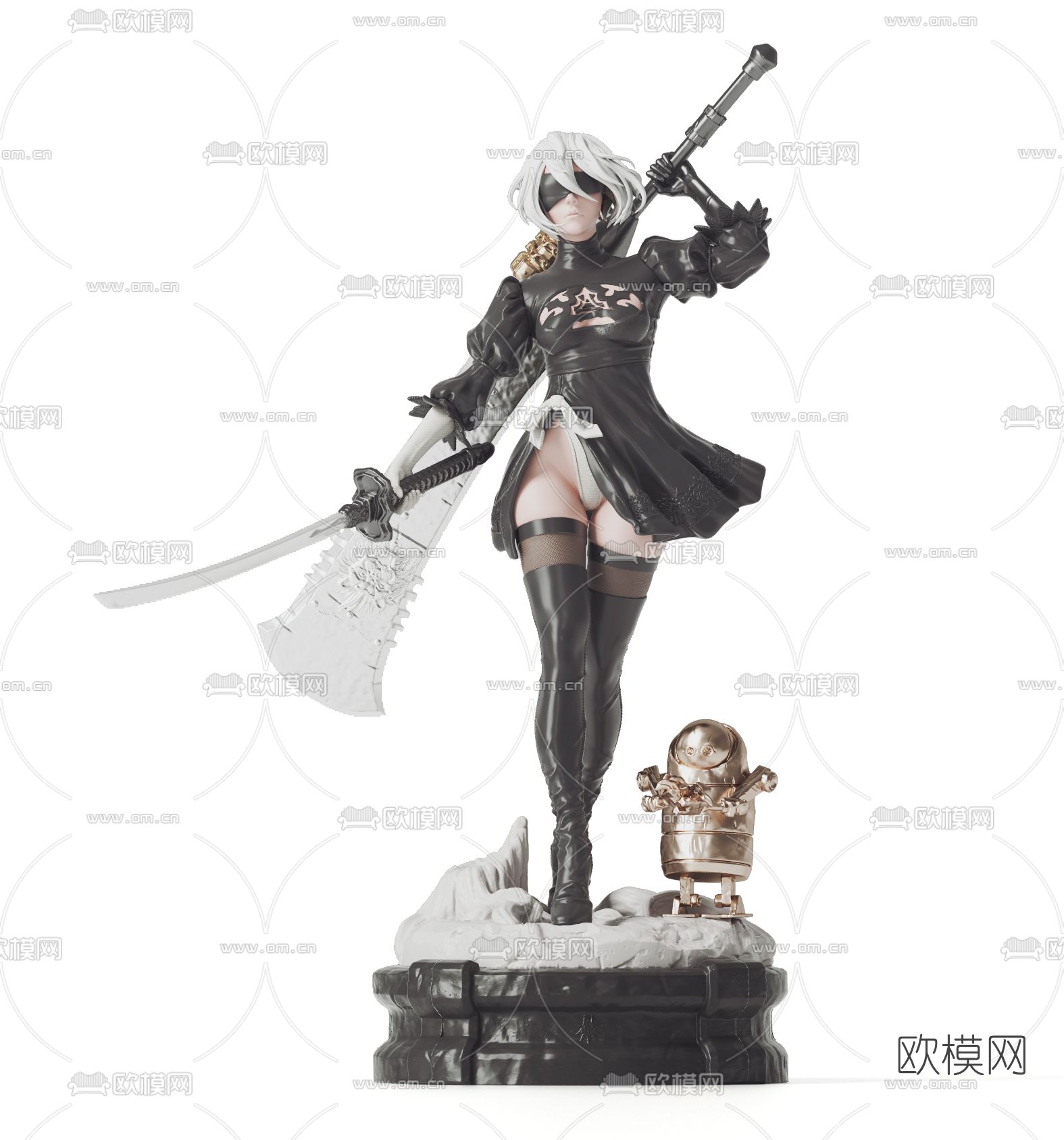 现代尼尔2B手办3d模型下载_ID11614846_3dmax免费模型-欧模网