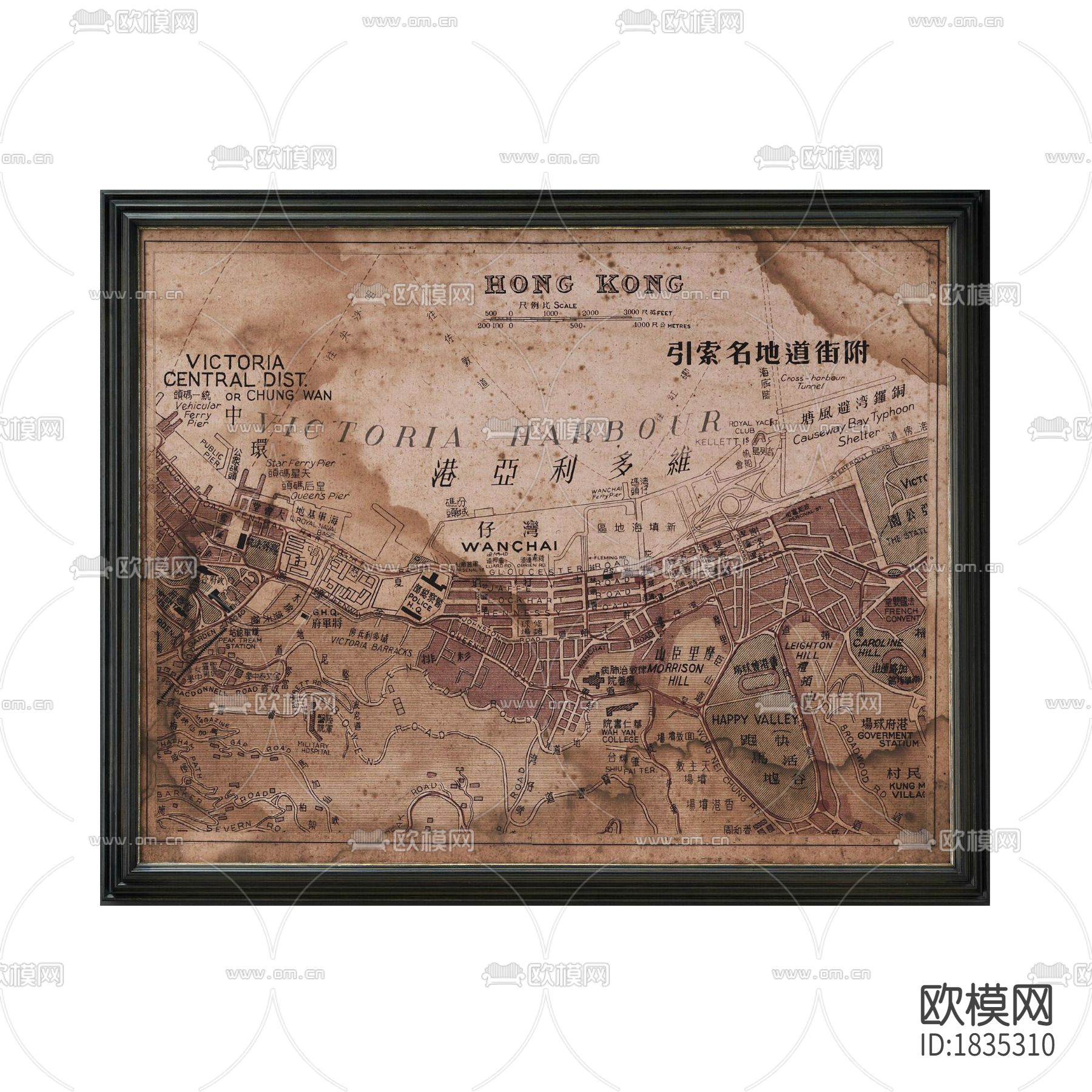 复古地图-免费3dmax模型库-欧模网