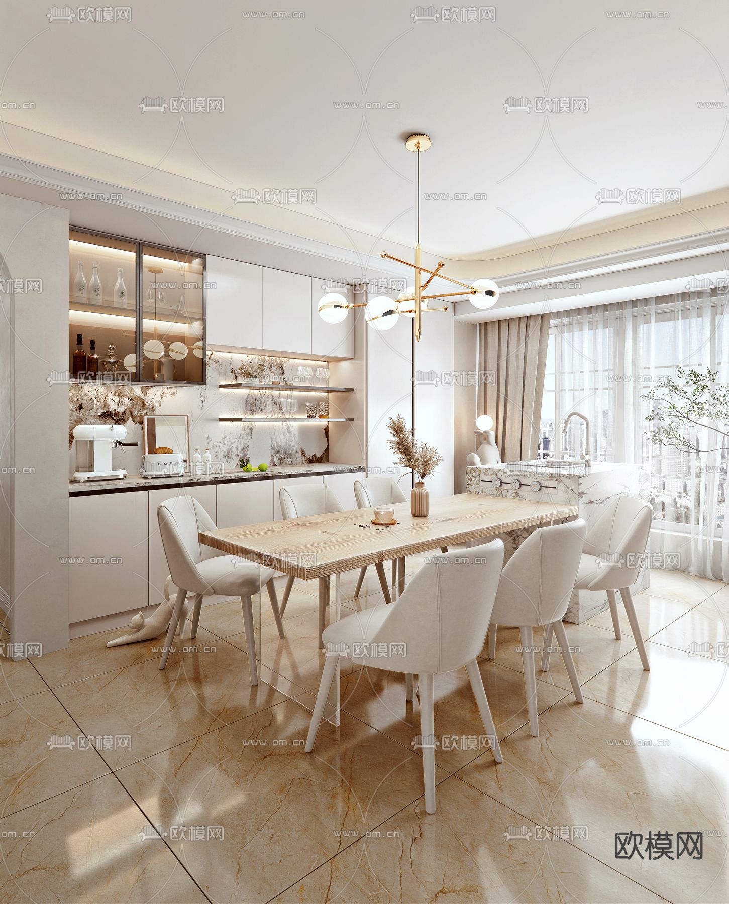 现代餐厅su模型下载_ID11788141_sketchup模型下载-欧模网