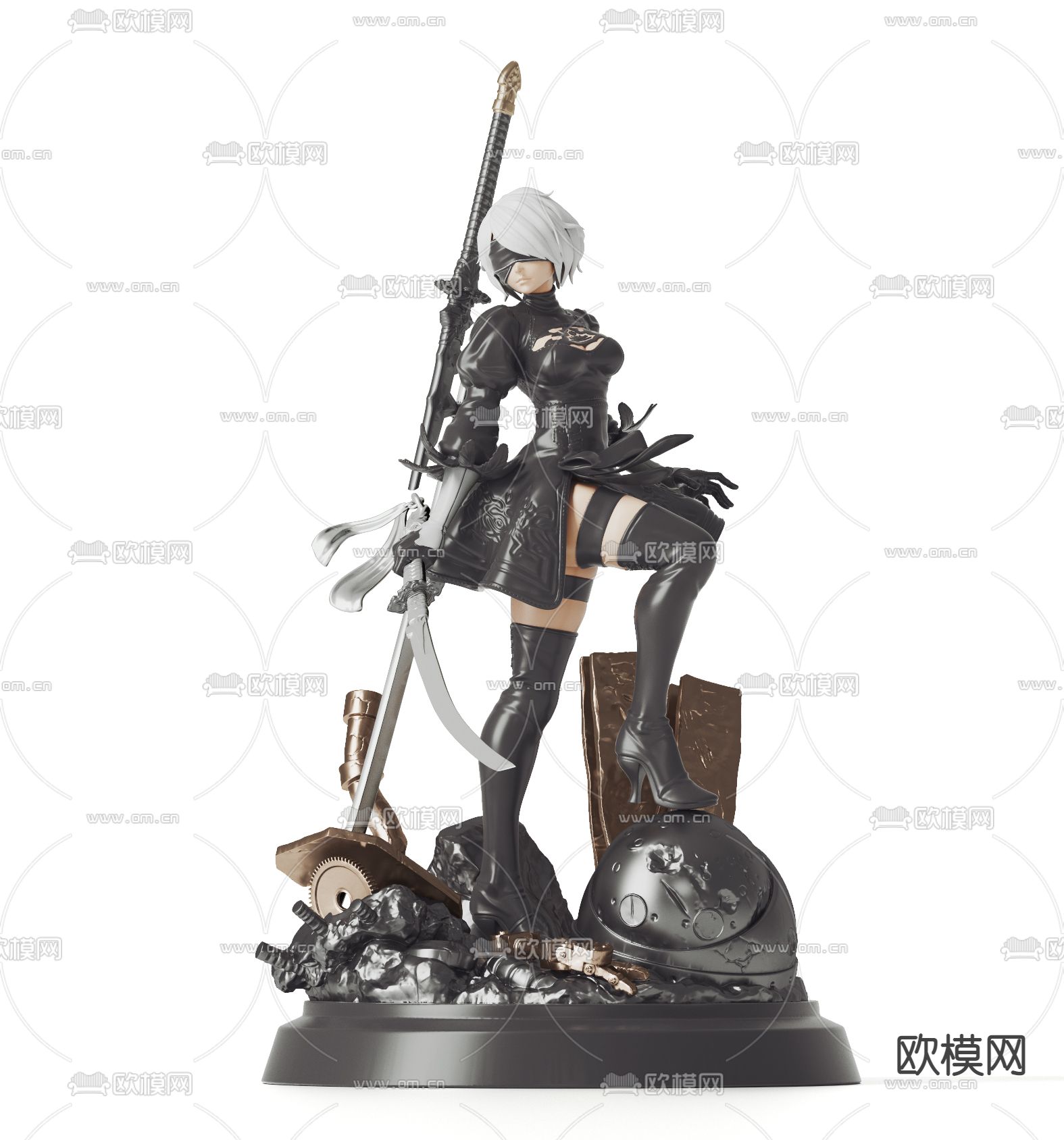 现代尼尔2B手办3d模型下载_ID11792220_3dmax免费模型-欧模网