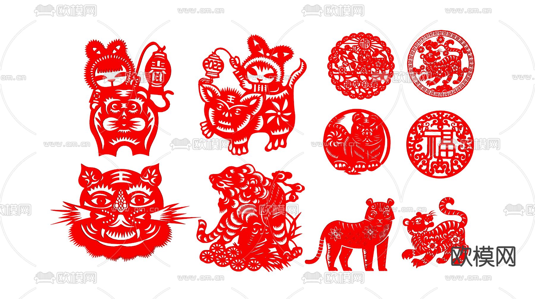 新中式剪纸剪影su模型下载_ID11854886_sketchup模型下载-欧模网