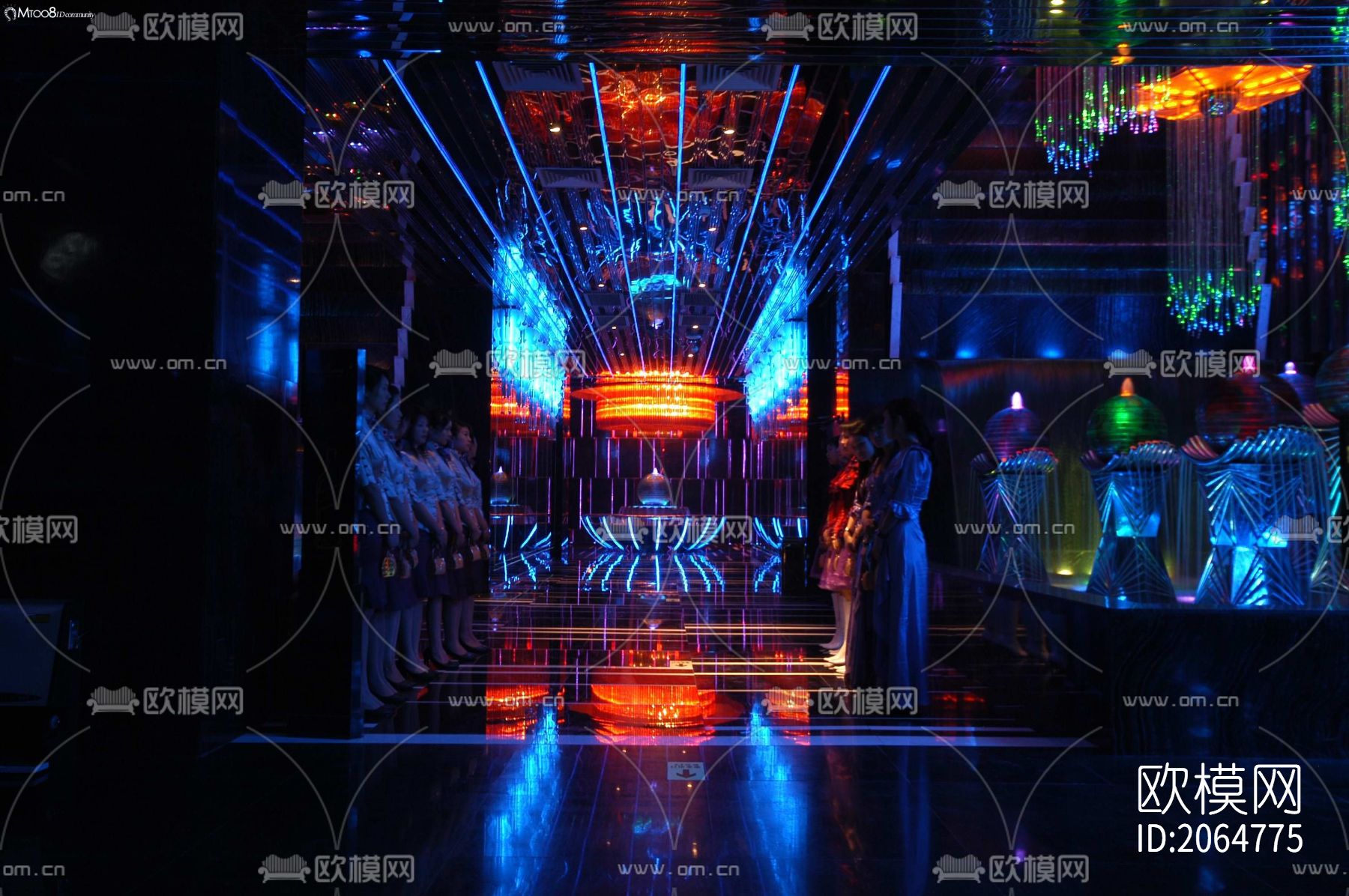 KTV酒吧cad施工图-免费3dmax模型库-欧模网