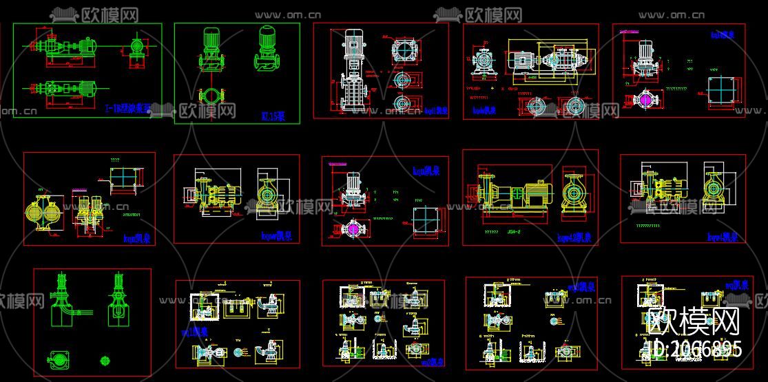 水泵cad图纸-免费3dmax模型库-欧模网