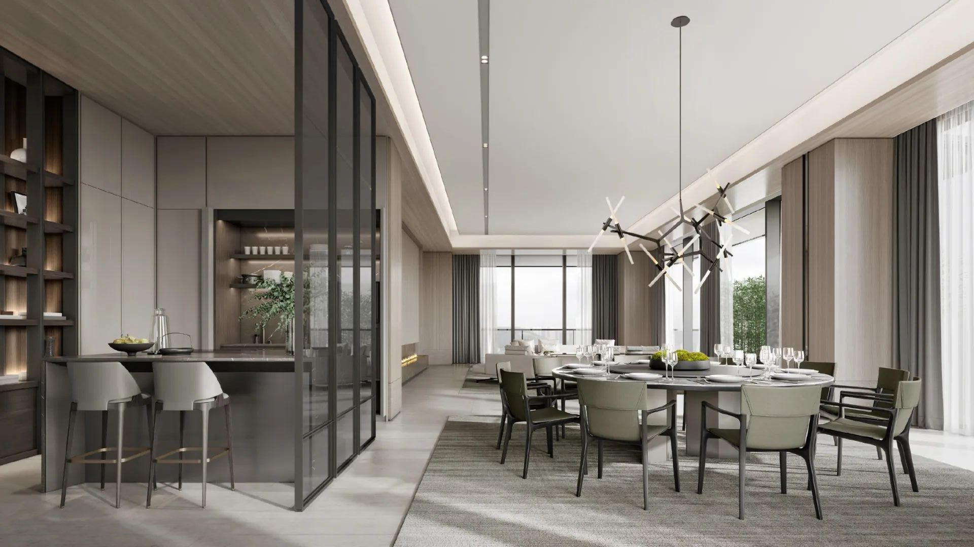 SCDA设计 现代客餐厅-免费3dmax模型库-欧模网