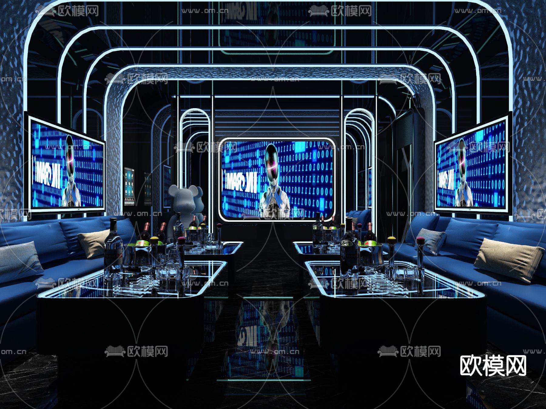现代科技KTV包厢3d模型下载_ID11984176_3dmax免费模型-欧模网