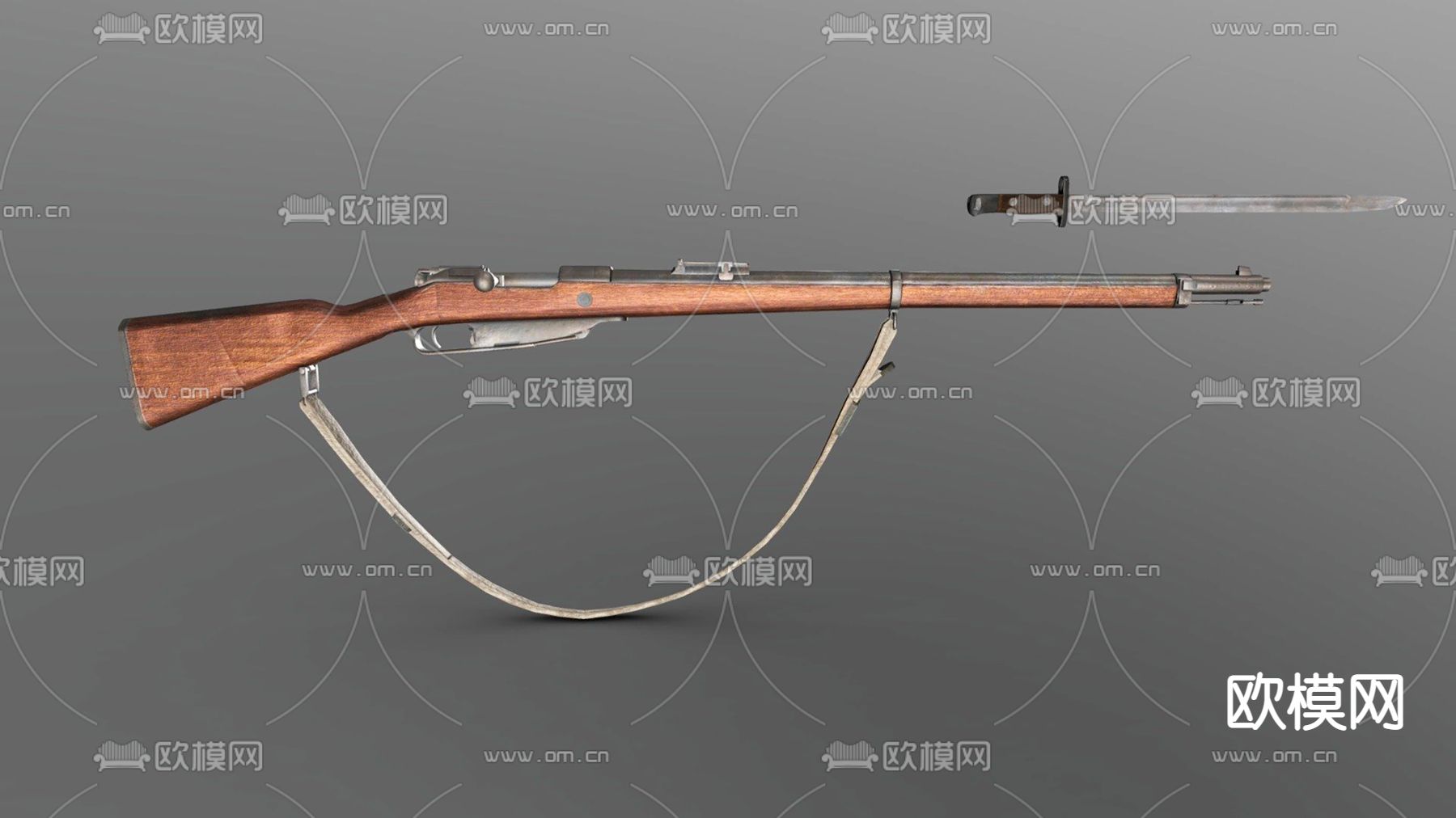 现代98k狙击枪3d模型下载_ID12005113_3dmax免费模型-欧模网