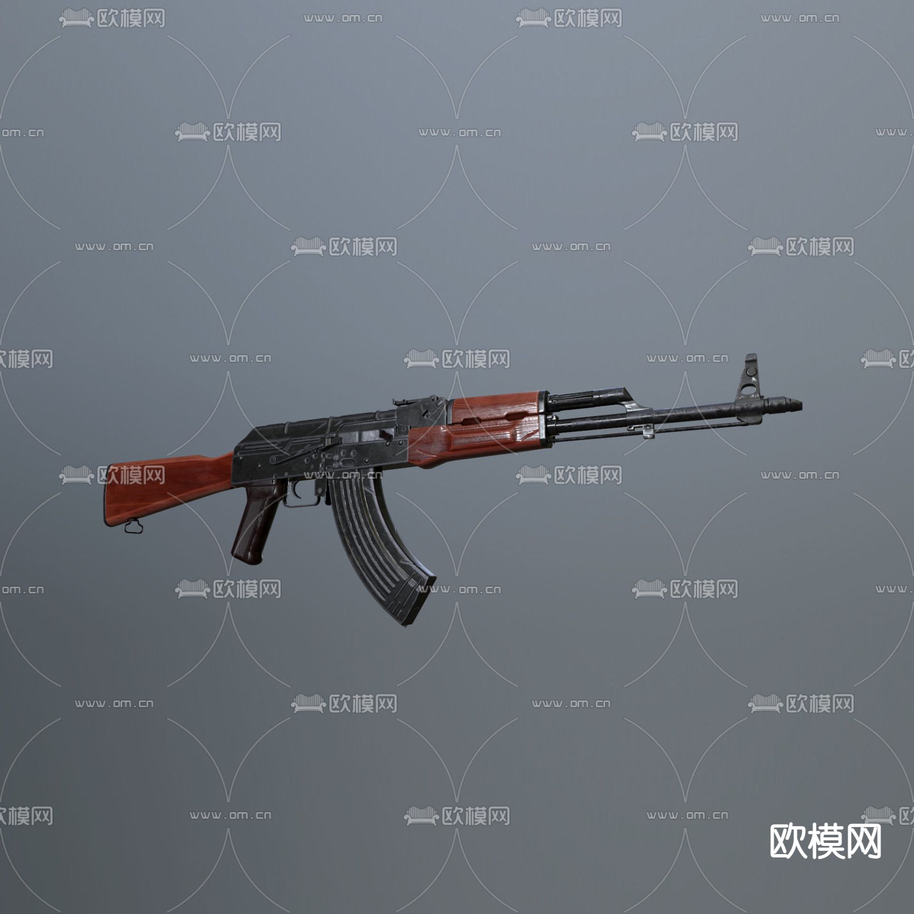 现代AK47突击步枪免费3d模型下载_ID12026857_3dmax免费模型-欧模网