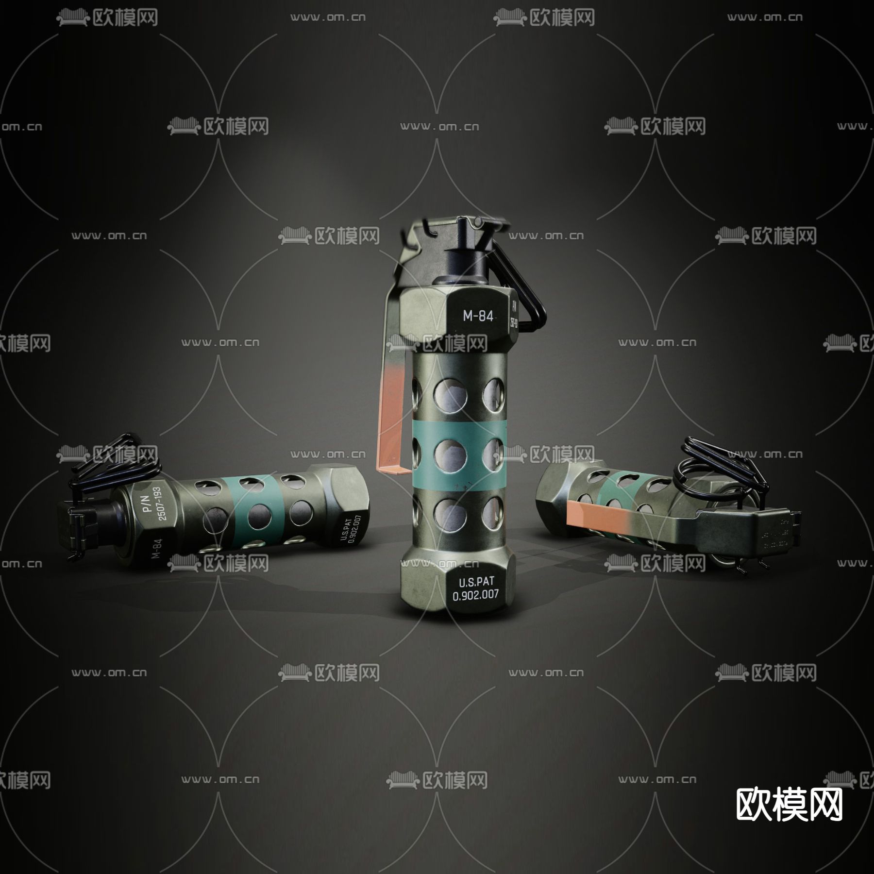 现代M84震撼弹免费3d模型下载_ID12031797_3dmax免费模型-欧模网