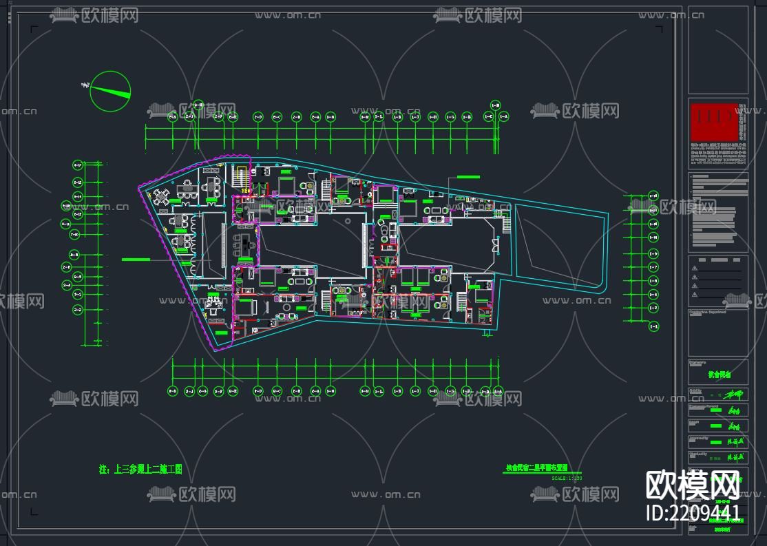 LHD上下杭杭舍民宿CAD施工图-免费3dmax模型库-欧模网