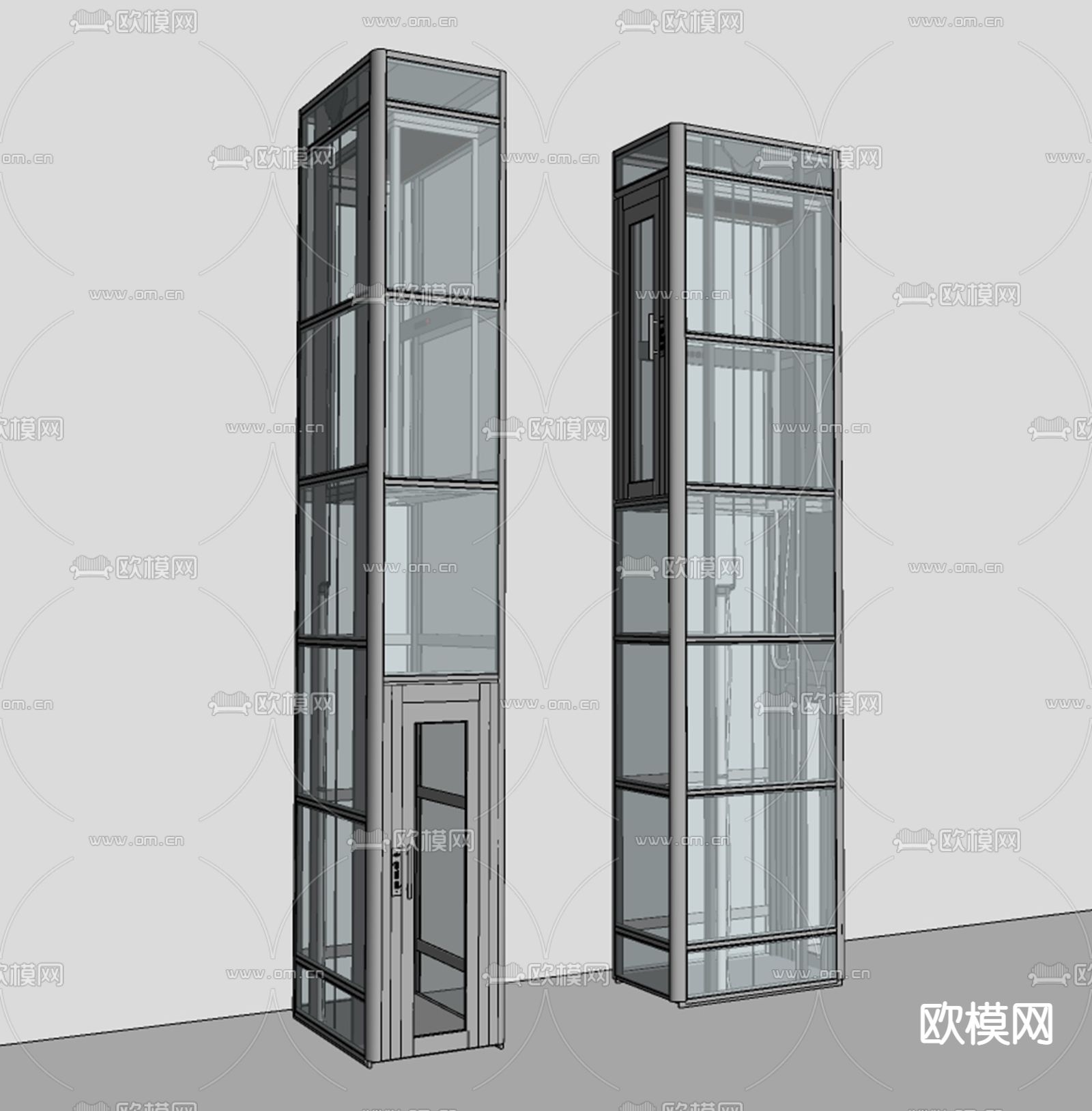 现代观光垂直电梯su模型下载_ID12044999_sketchup模型下载-欧模网
