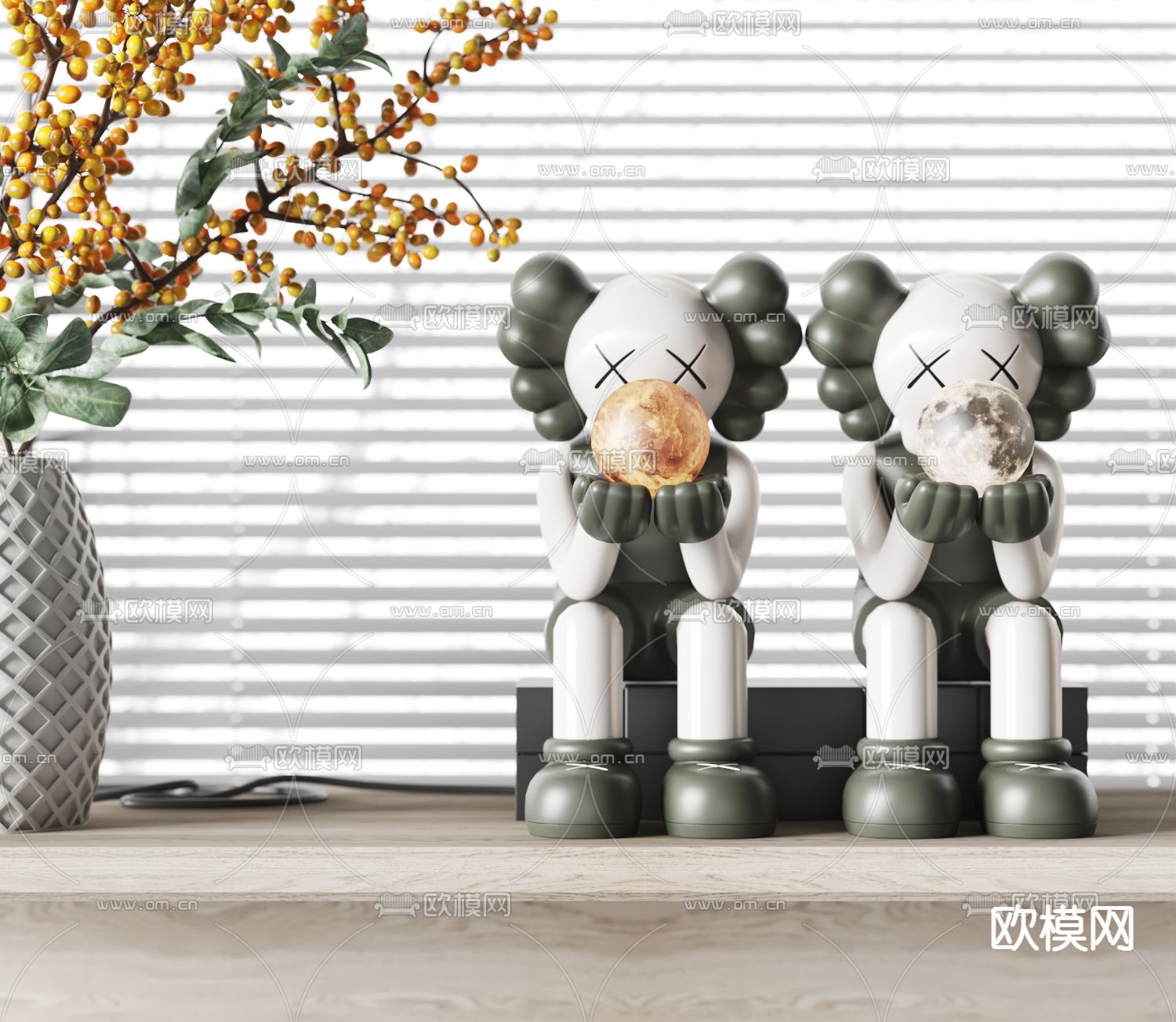 现代kwas潮玩摆件su模型下载_ID12051542_sketchup模型下载-欧模网