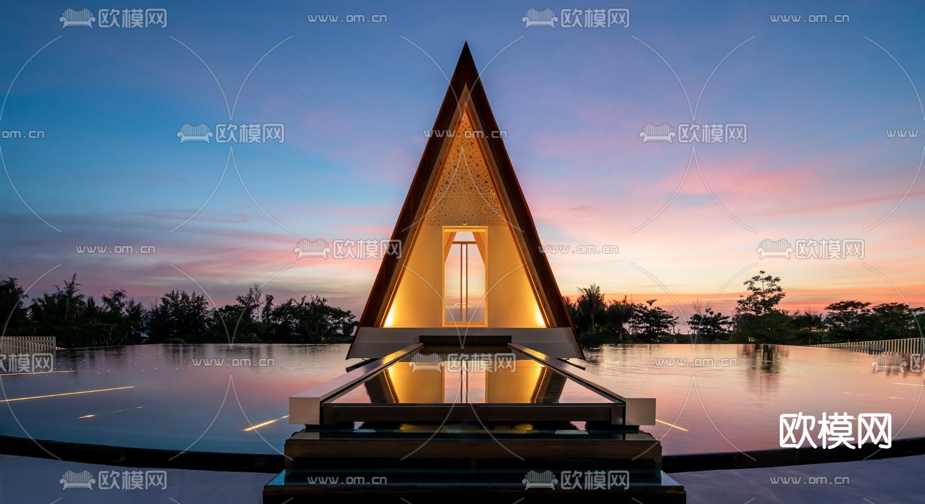 现代保利浅圆形建筑外观su模型下载_ID12052452_sketchup模型下载-欧模网