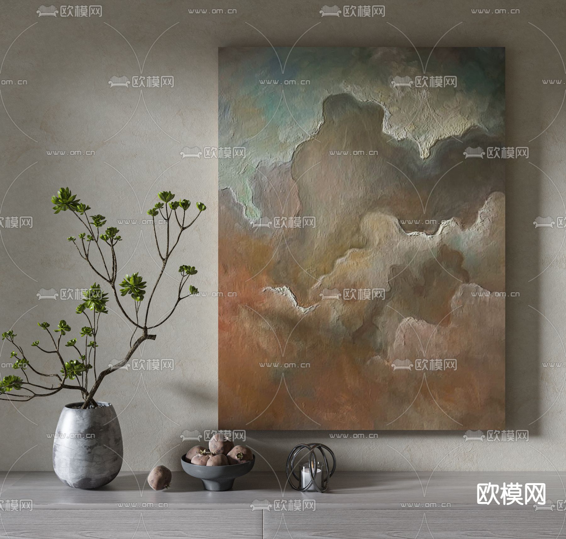 侘寂肌理装饰画3d模型下载_ID12060808_3dmax免费模型-欧模网