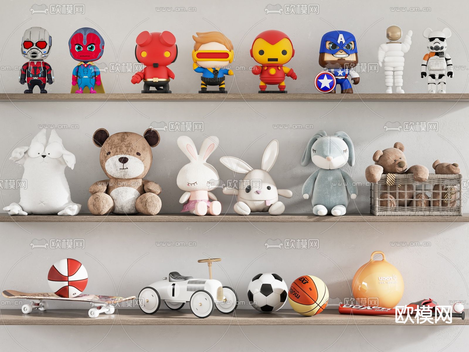现代漫威公仔玩具su模型下载_ID12059254_sketchup模型下载-欧模网