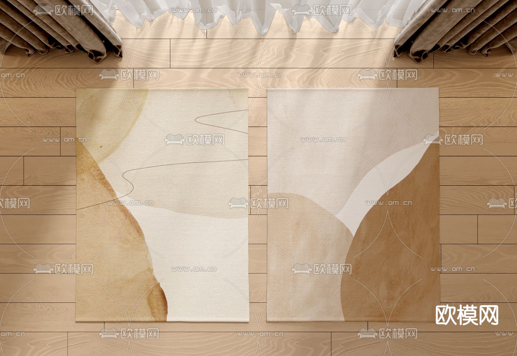 现代抽象布艺地毯3d模型下载_ID12066100_3dmax免费模型-欧模网