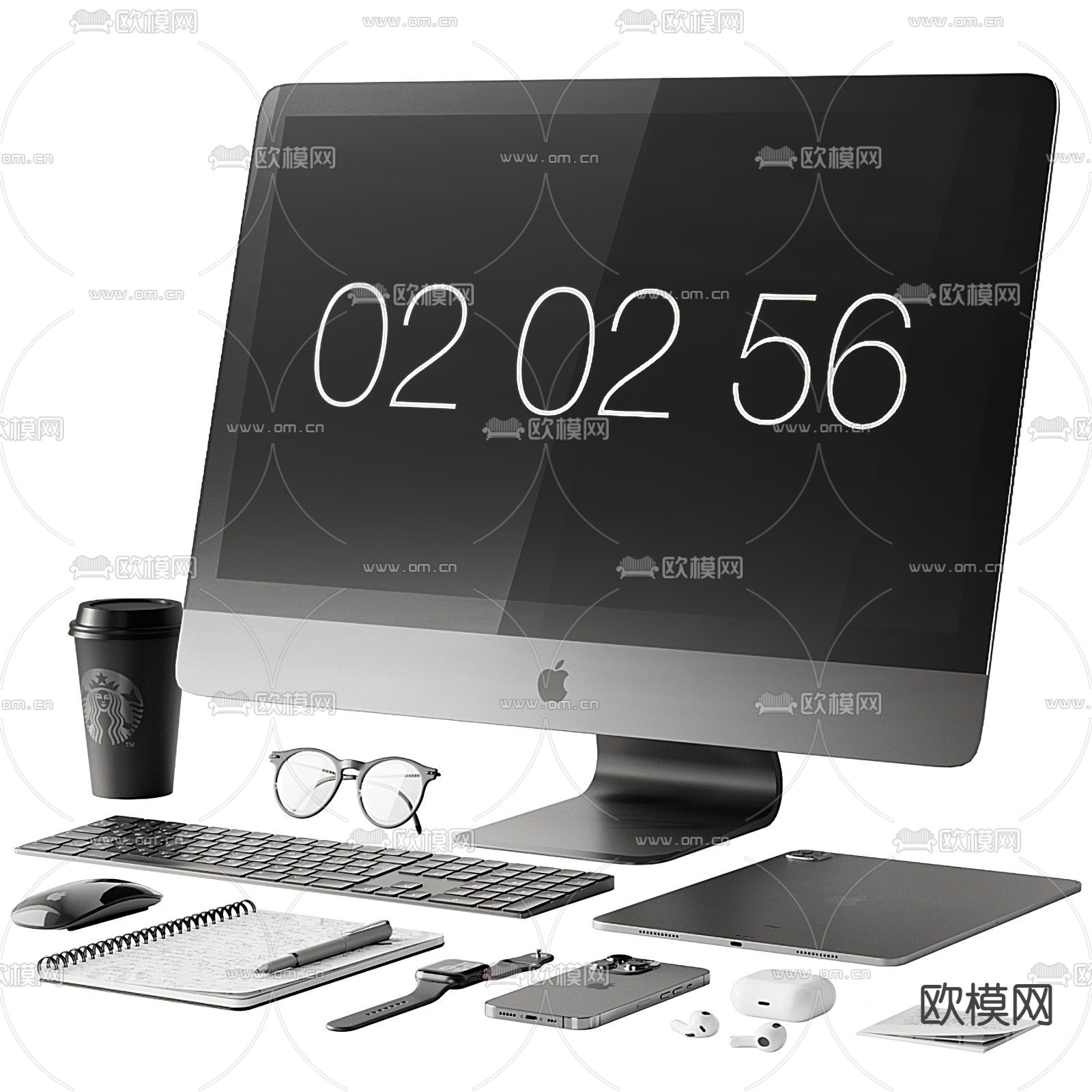 现代苹果电脑显示器3d模型下载_ID12078640_3dmax免费模型-欧模网