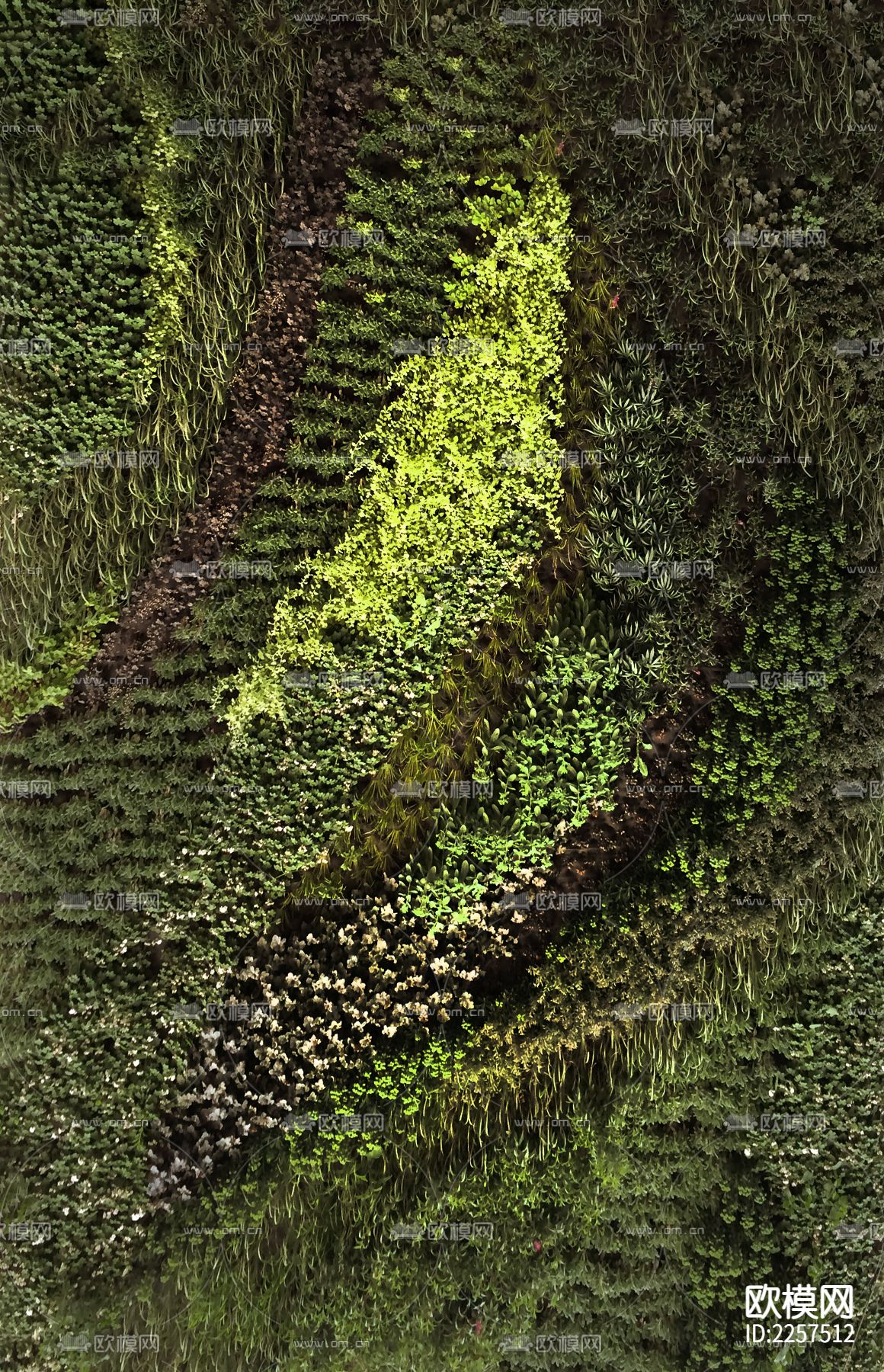 植物贴图装饰墙草皮-免费3dmax模型库-欧模网