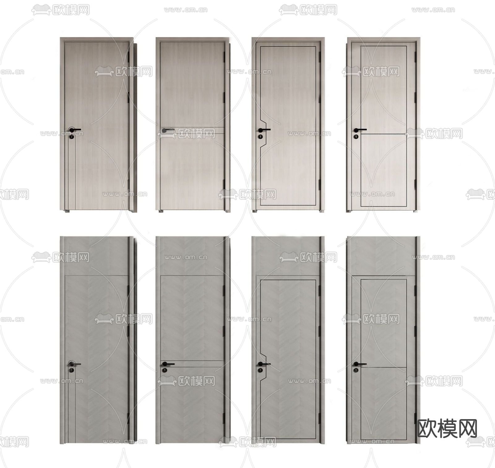 现代房门单开门通顶门su模型下载 Id12093918 Sketchup模型下载 欧模网