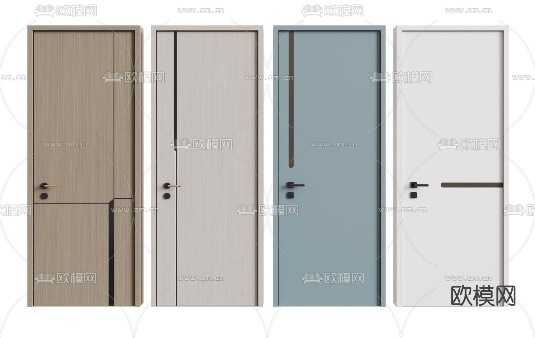 现代单开门房门su模型下载_ID：12103515_sketchup模型下载-欧模网