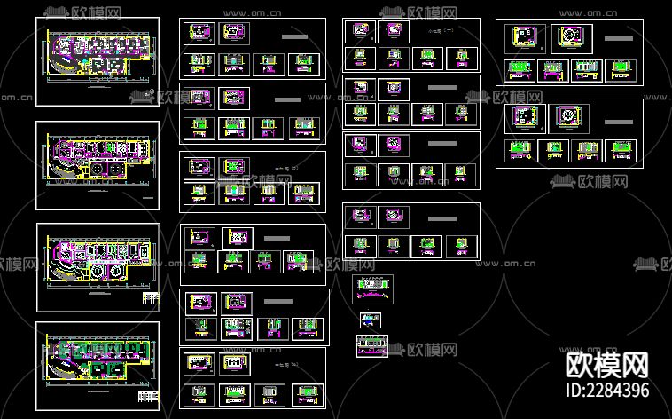 完整的KTV包厢CAD施工图-免费3dmax模型库-欧模网