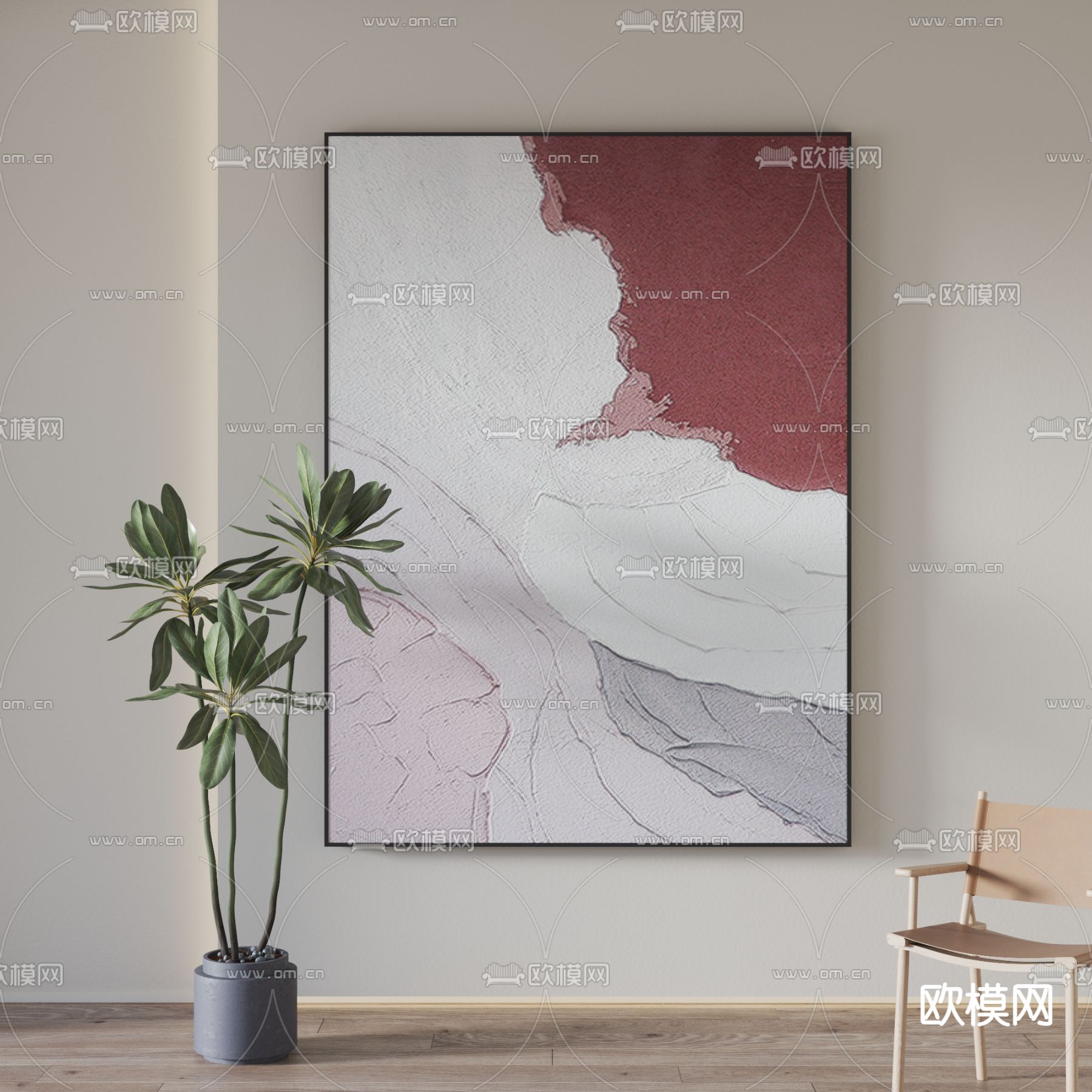 现代肌理装饰画3d模型下载_ID：12124559_3dmax免费模型-欧模网