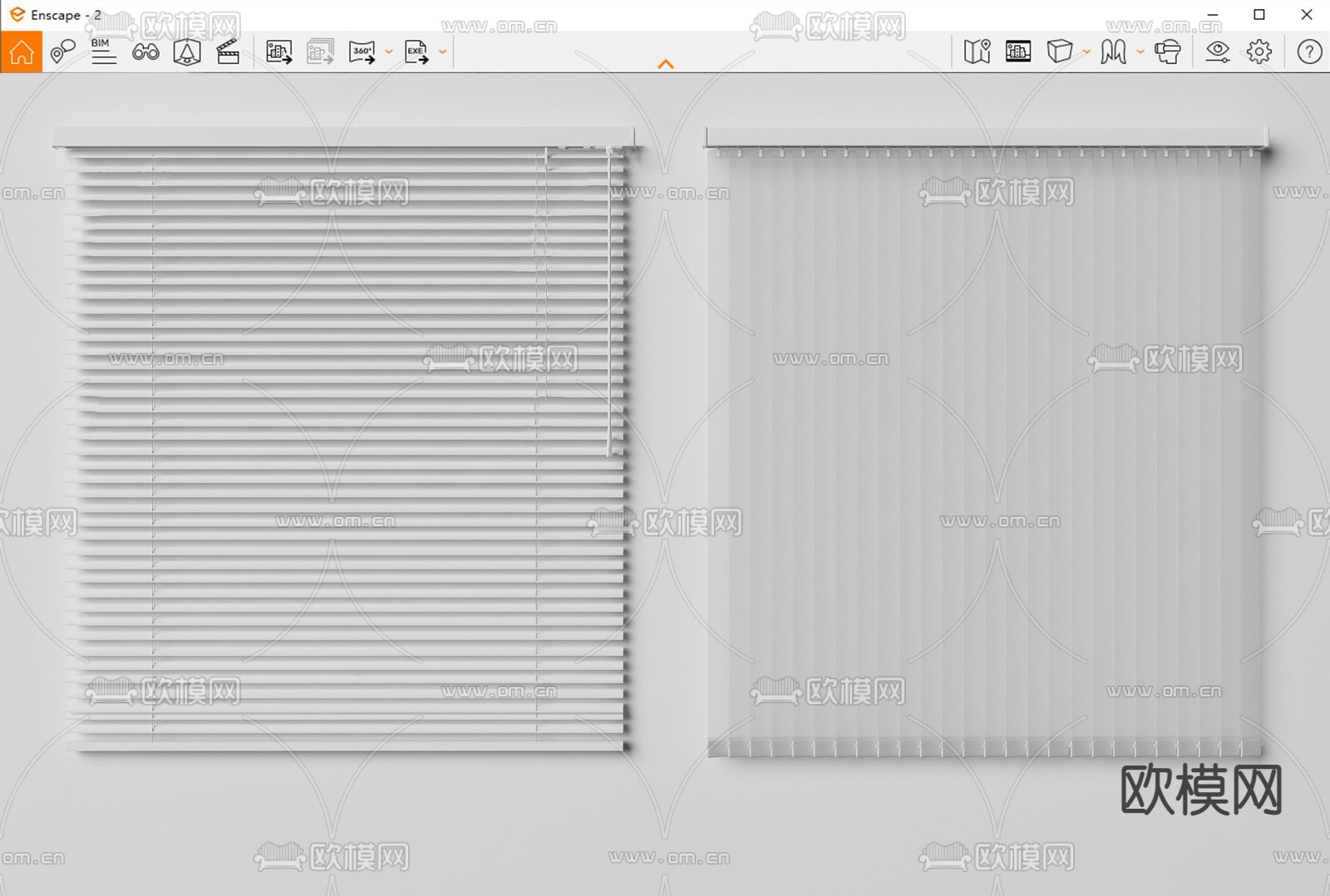 现代横百叶 竖百叶 窗帘su模型下载_ID12124982_sketchup模型下载-欧模网