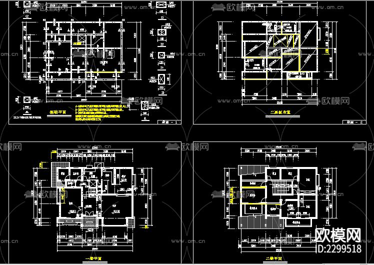 建筑住宅结构cad施工图 免费3dmax模型库 欧模网