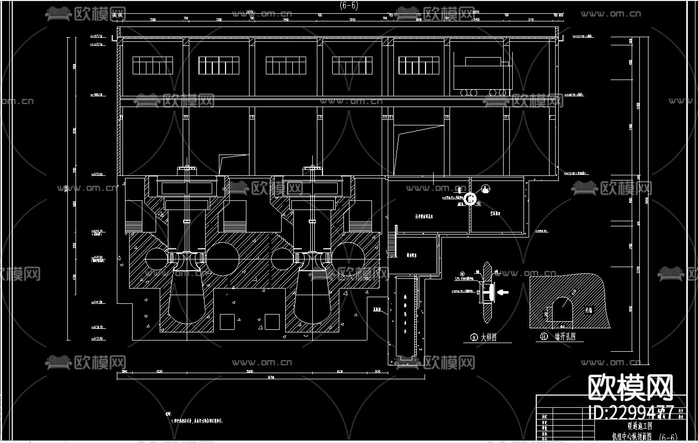 水电站暖通CAD施工图-免费3dmax模型库-欧模网