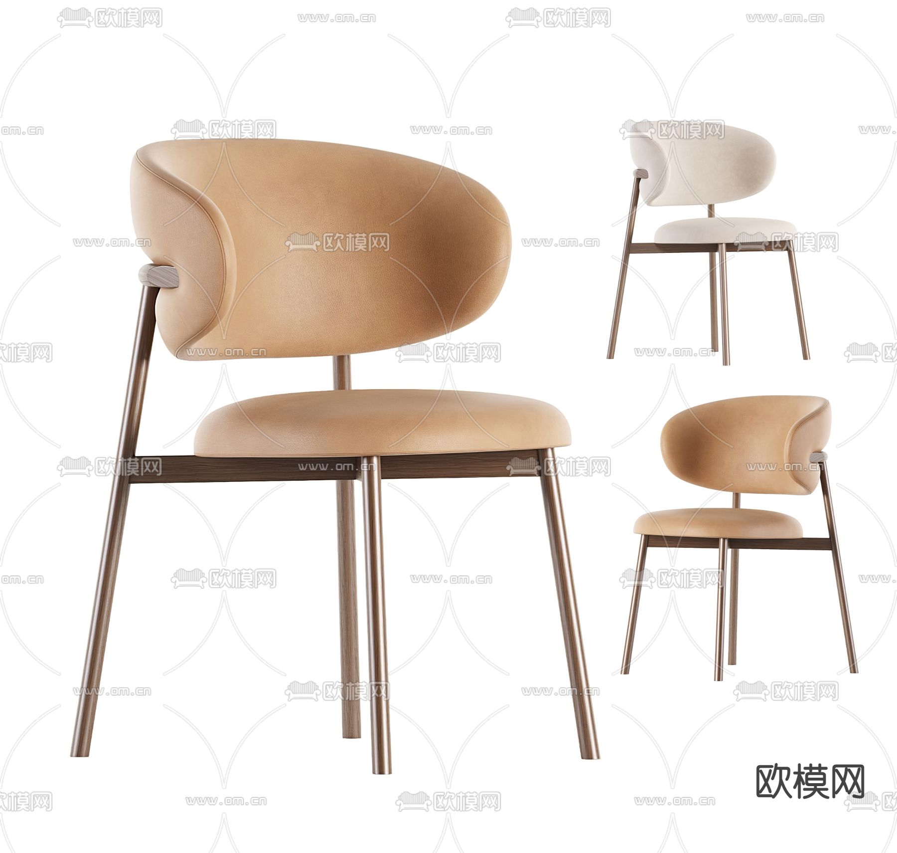 现代休闲椅 餐椅3d模型下载_ID12129052_3dmax免费模型-欧模网