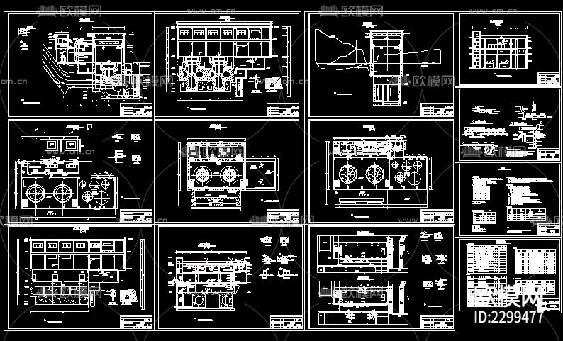 水电站暖通CAD施工图-免费3dmax模型库-欧模网