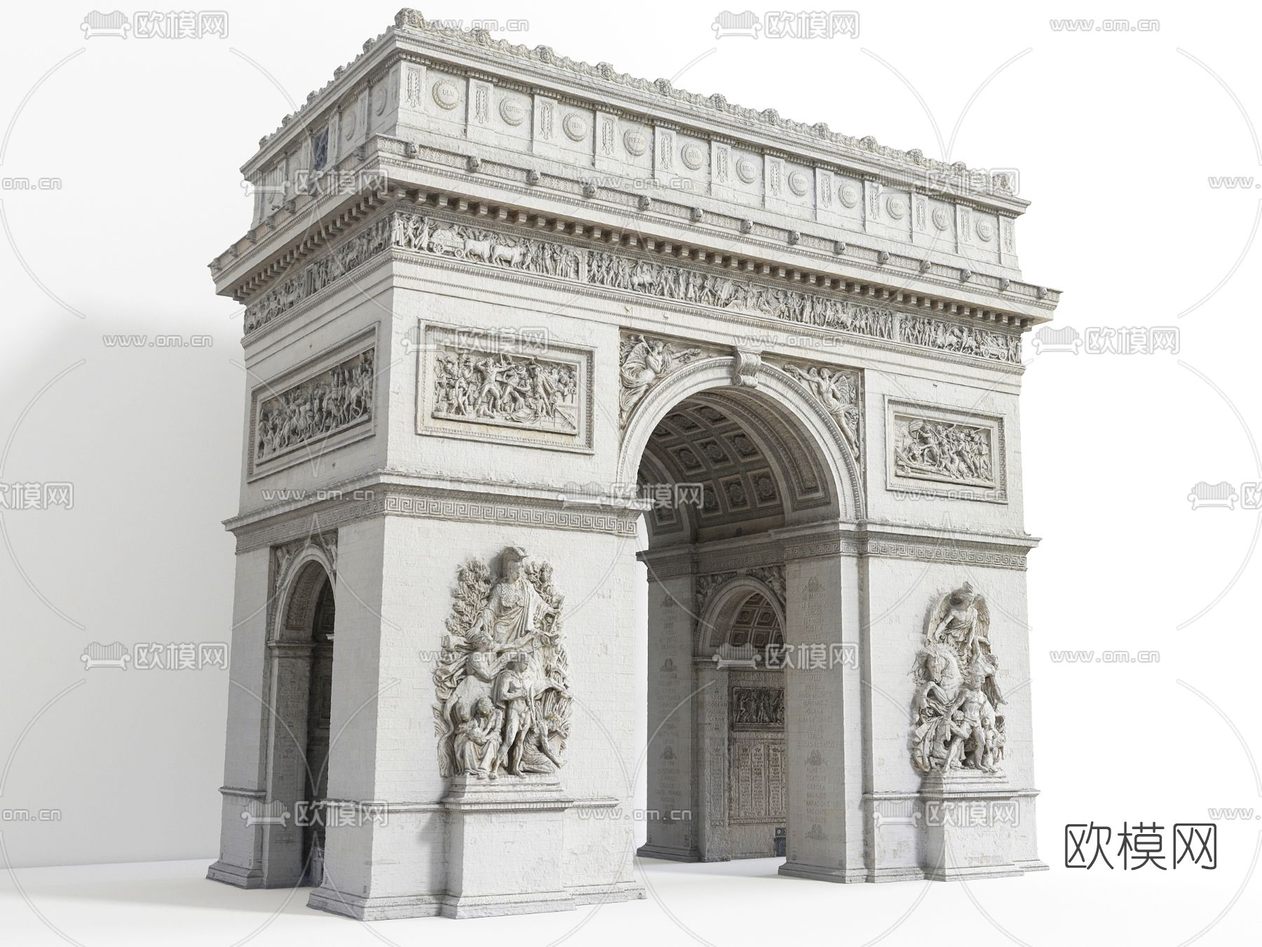 欧式古典凯旋门3d模型下载_ID12154534_3dmax免费模型-欧模网