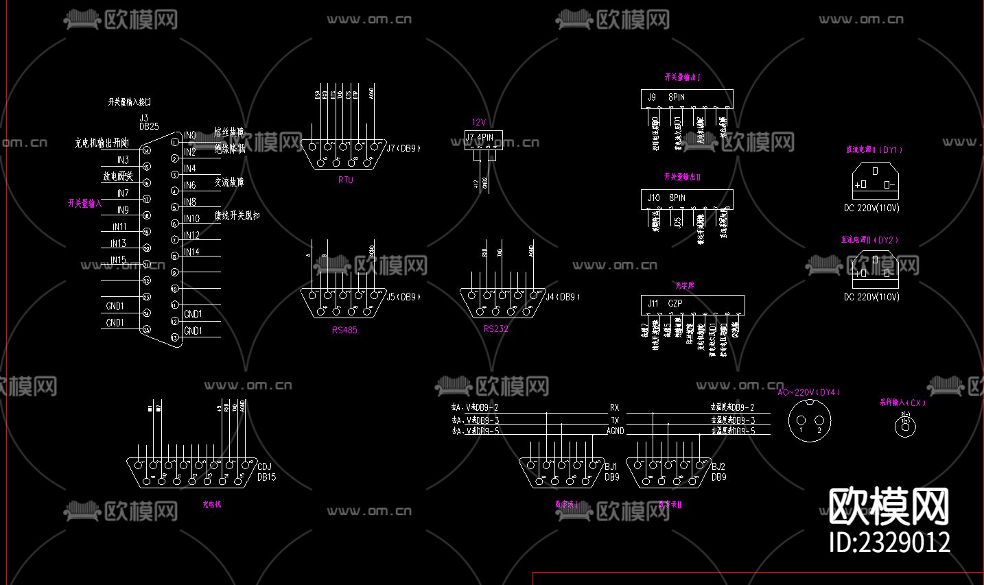 35kV变电站直流CAD施工图-免费3dmax模型库-欧模网
