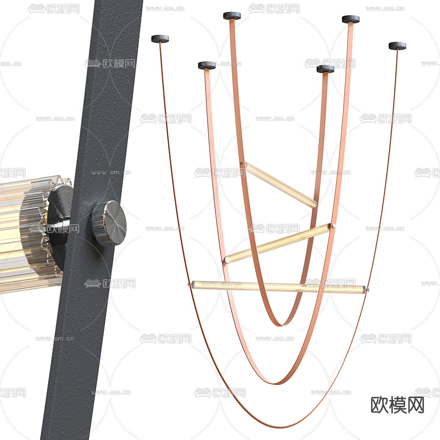 FLOS 现代曲线吊灯3d模型下载_ID12164734_3dmax免费模型-欧模网