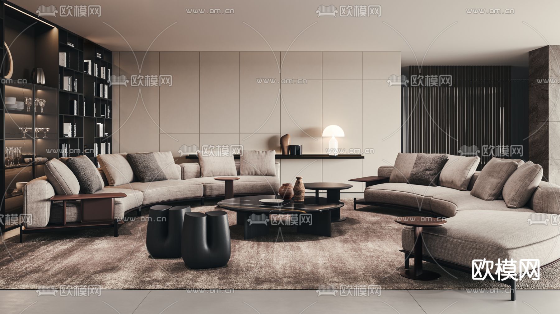 意大利 Poliform 客厅3d模型下载_ID12162735_3dmax免费模型-欧模网