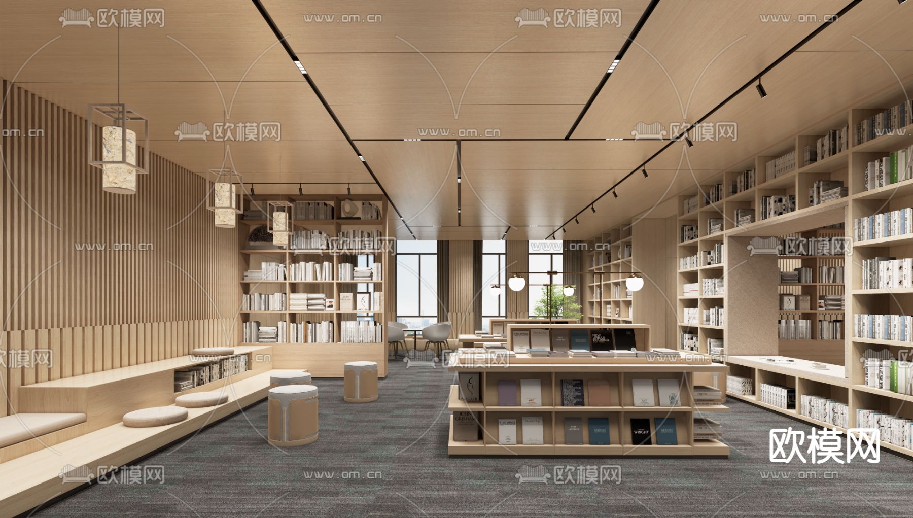 北欧图书馆 阅览室su模型下载_ID12249123_sketchup模型下载-欧模网