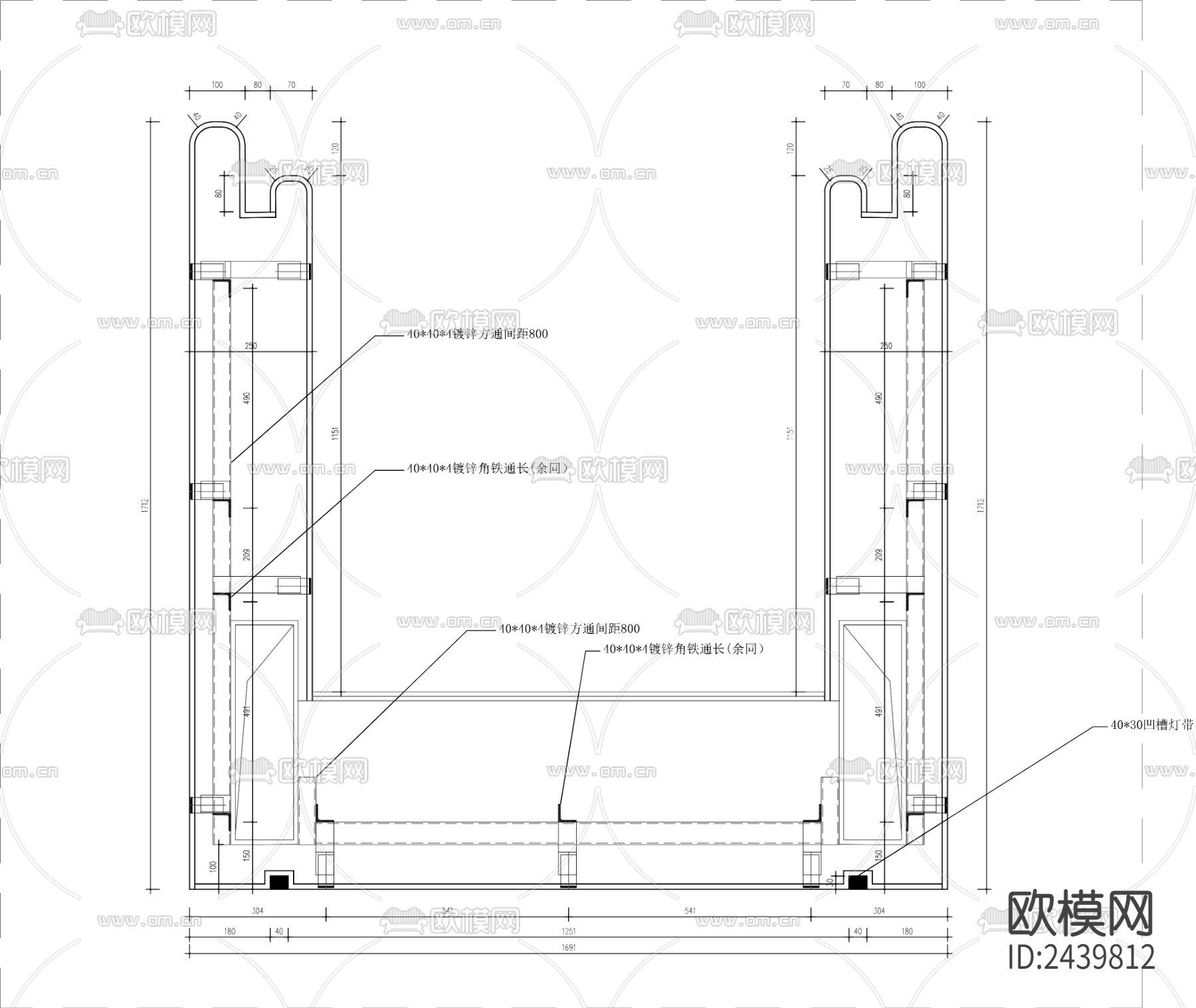 旋转楼梯GRG扶梯节点大样-免费3dmax模型库-欧模网