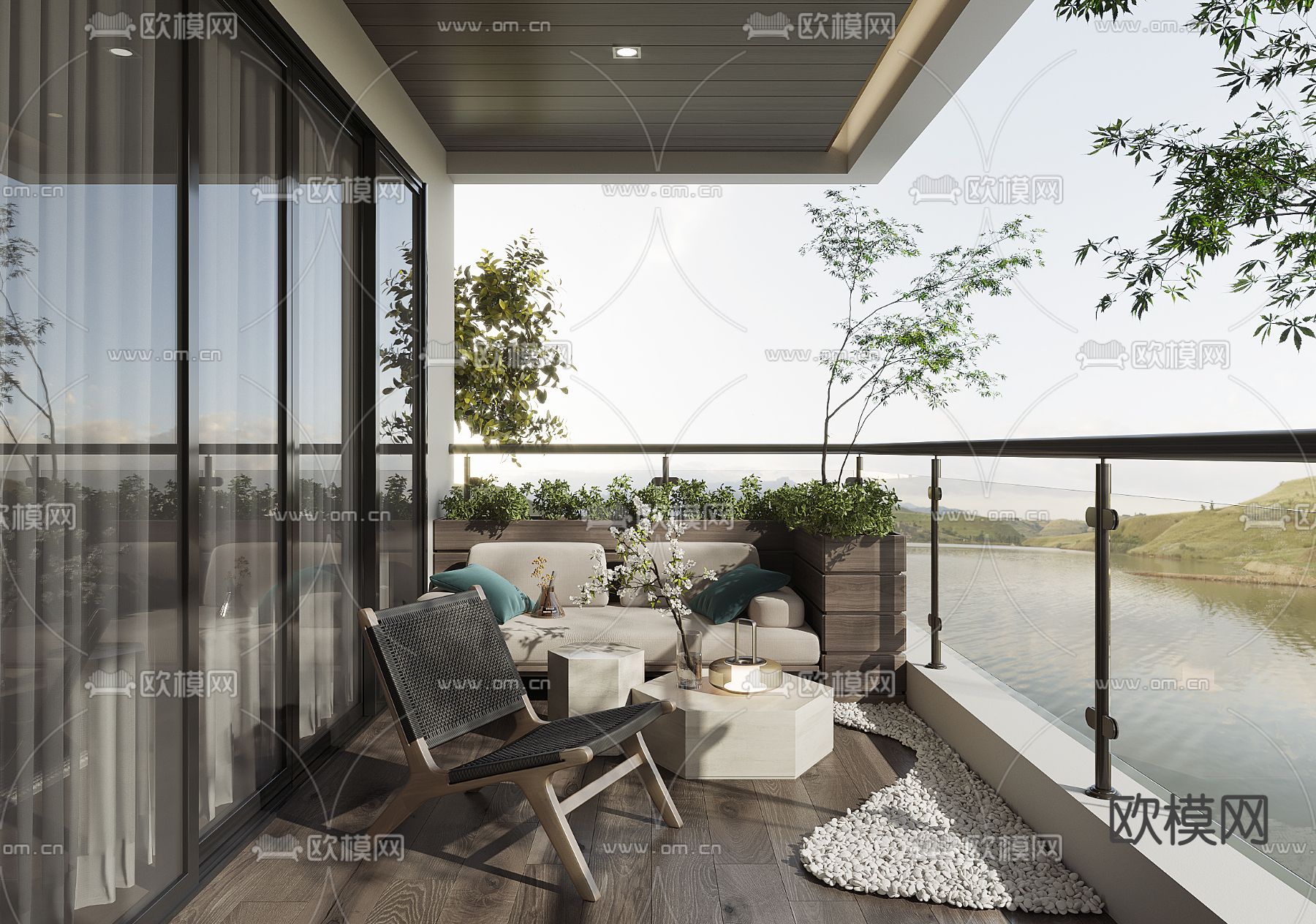 休闲阳台3d模型下载_ID12280115_3dmax免费模型-欧模网