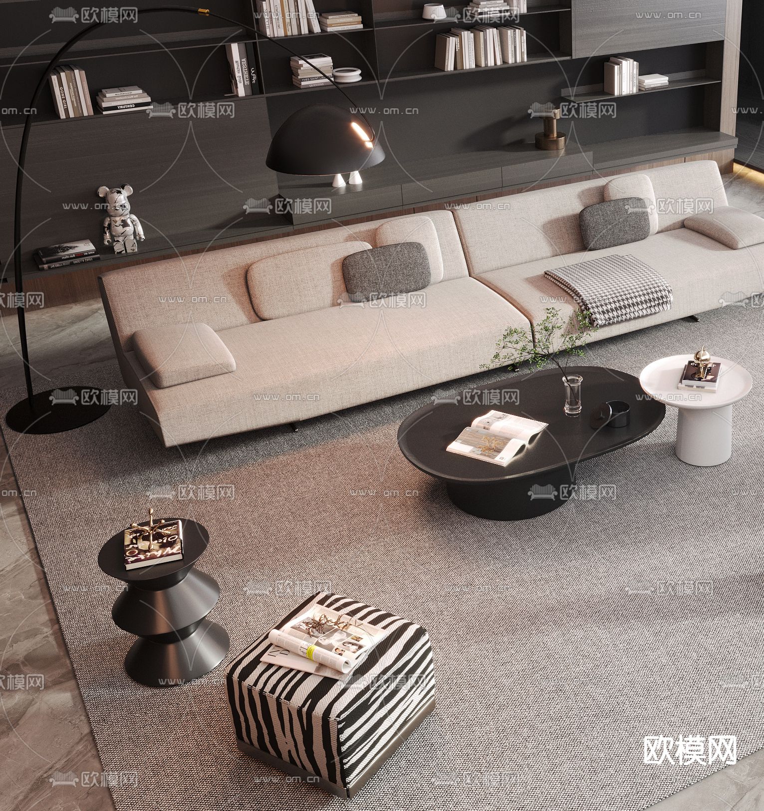 Poliform 沙发茶几组合su模型下载_ID12287863_sketchup模型下载-欧模网