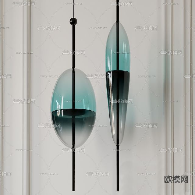 现代极简金属玻璃艺术吊灯免费3d模型下载_ID13020359_3dmax免费模型-欧模网