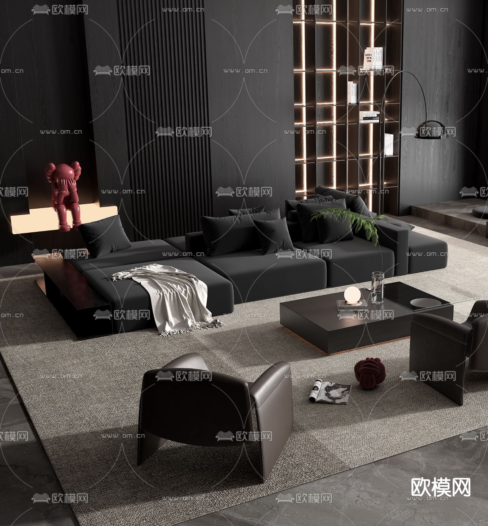 Poliform 组合沙发3d模型下载_ID13024221_3dmax免费模型-欧模网