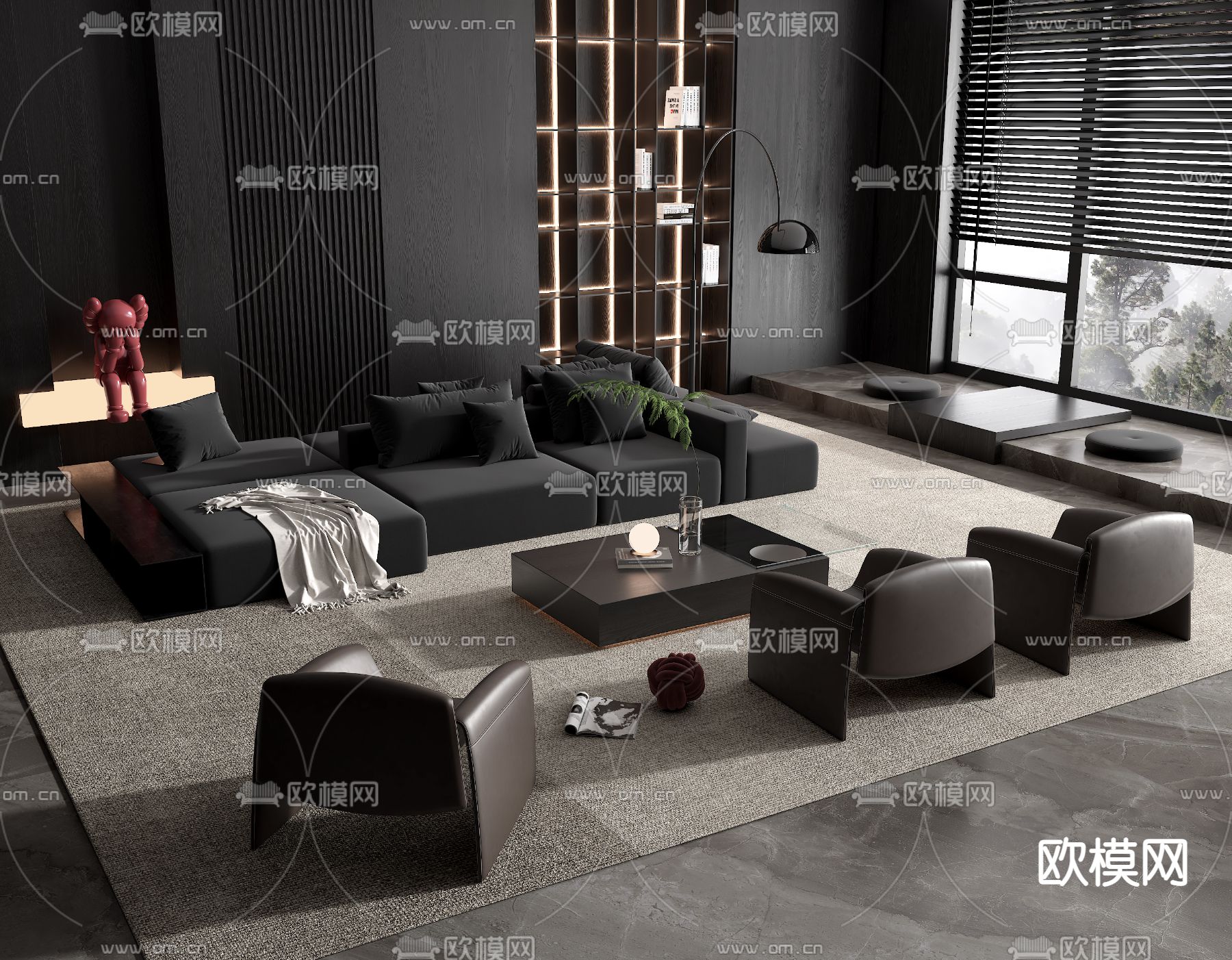 Poliform 组合沙发3d模型下载_ID13024221_3dmax免费模型-欧模网