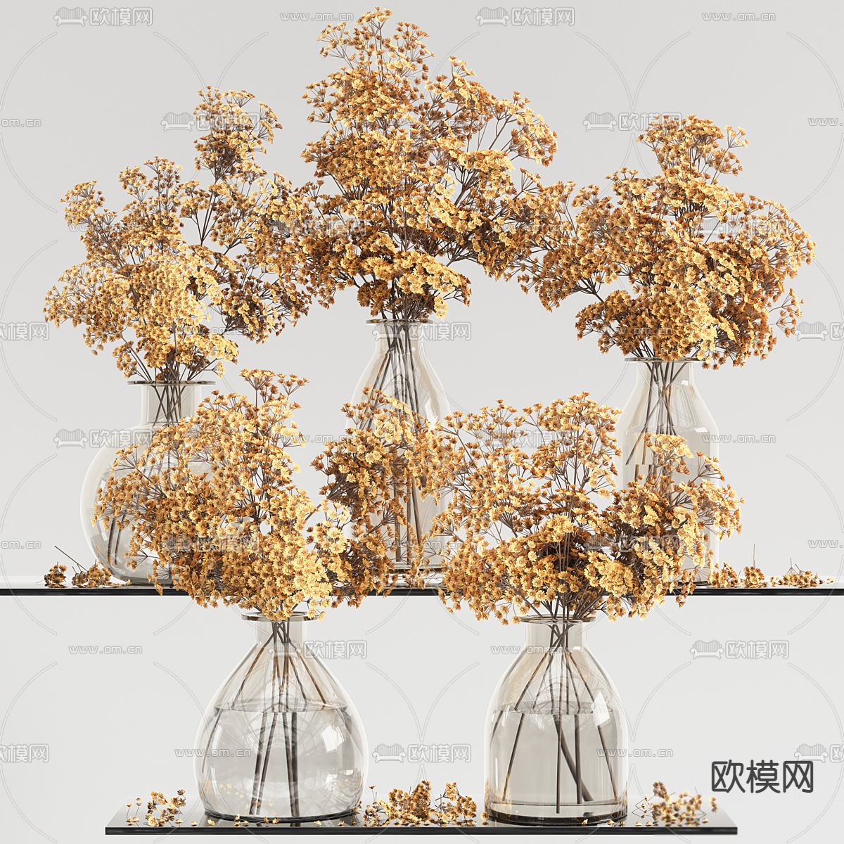 花瓶 花艺 插花 花卉3d模型下载_ID13025638_3dmax免费模型-欧模网