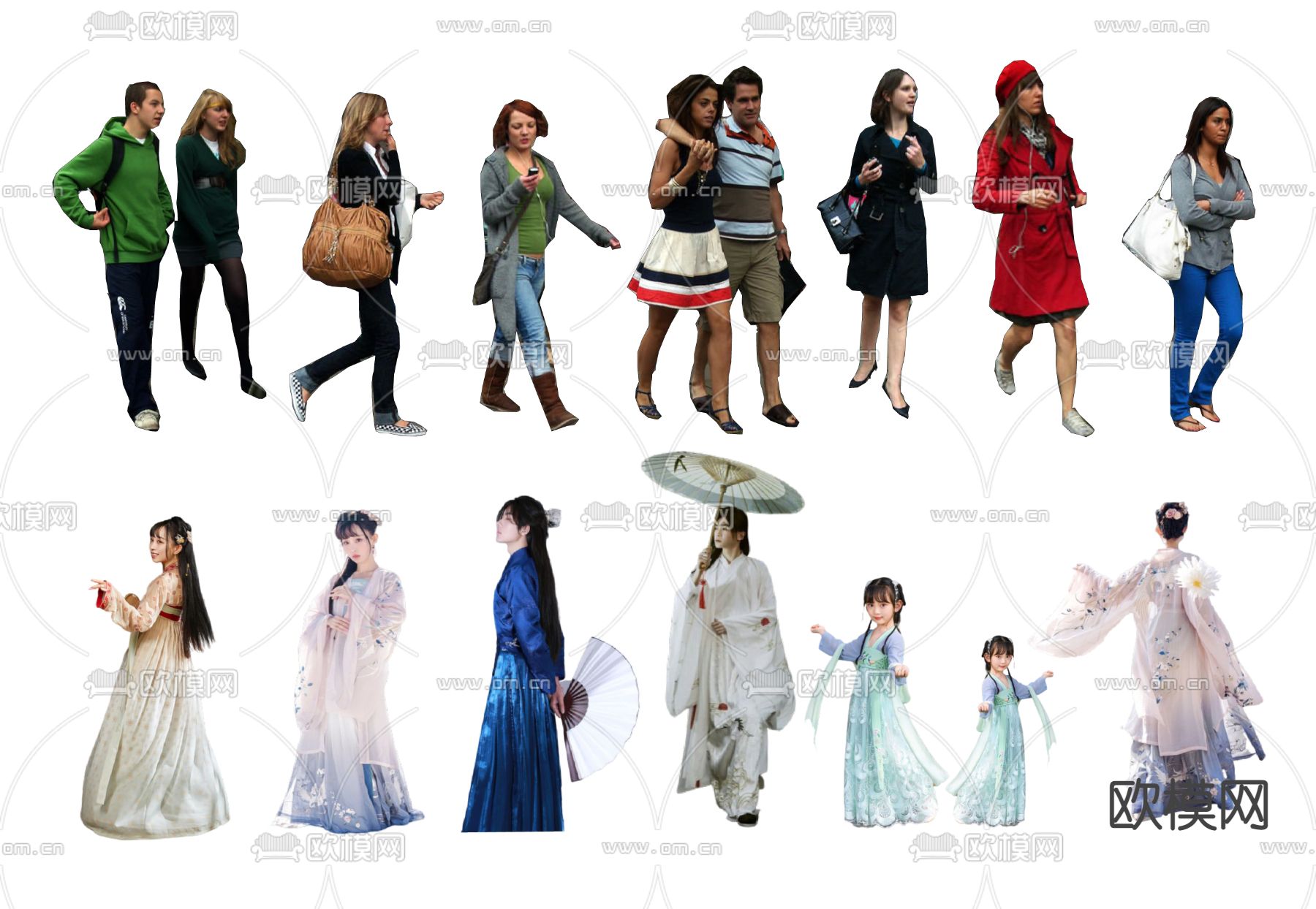 现代人物2d组件su模型下载_ID13012318_sketchup模型下载-欧模网