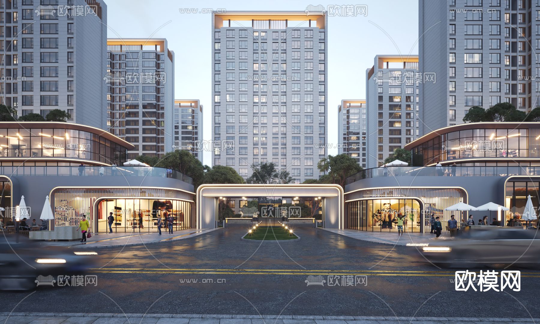 小区门头3d模型下载_ID13039186_3dmax免费模型-欧模网