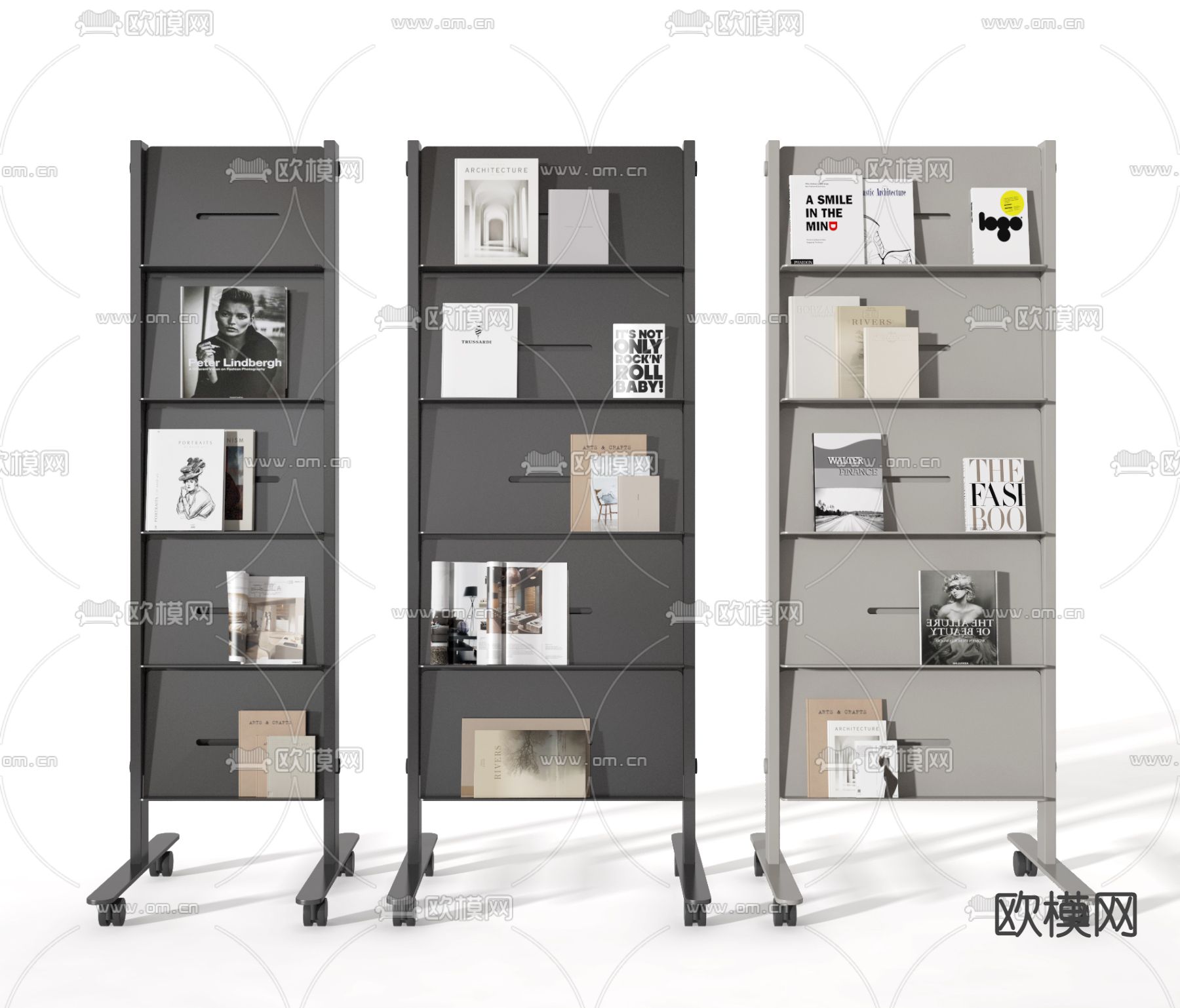 移动书架 杂志架su模型下载_ID13037134_sketchup模型下载-欧模网