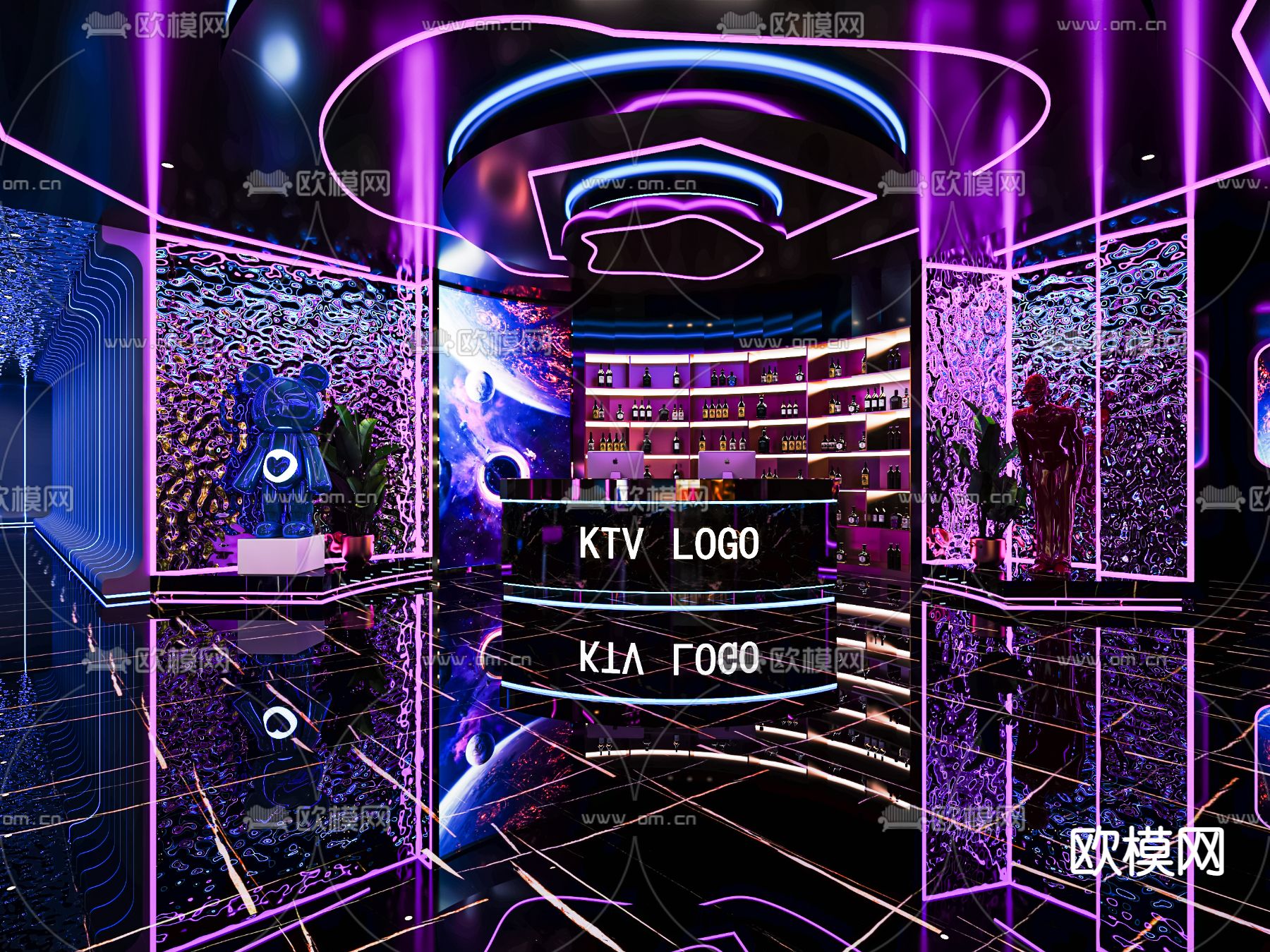 现代KTV大厅su模型下载_ID13045588_sketchup模型下载-欧模网