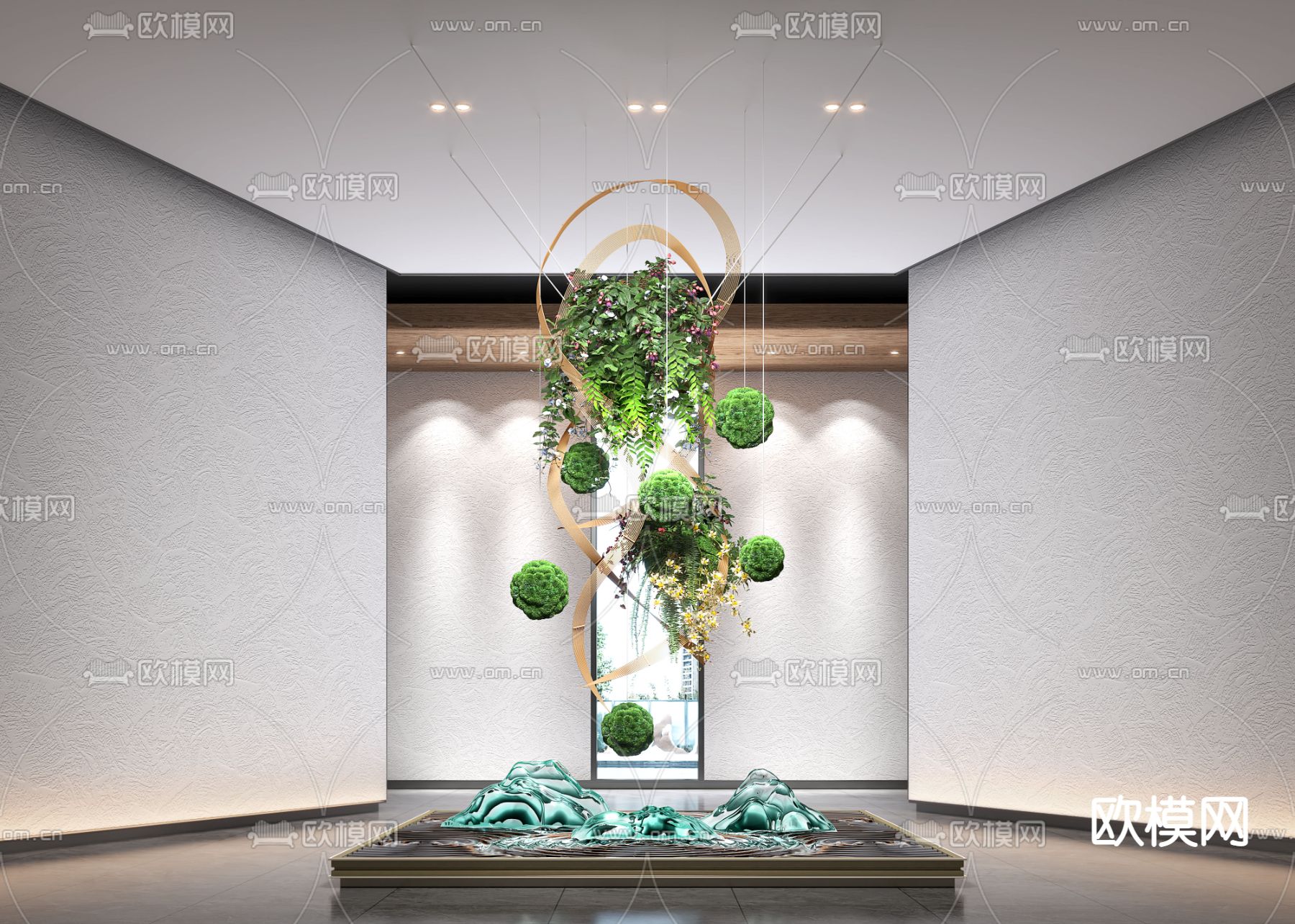 室内景观 悬挂装置3d模型下载_ID14005049_3dmax免费模型-欧模网