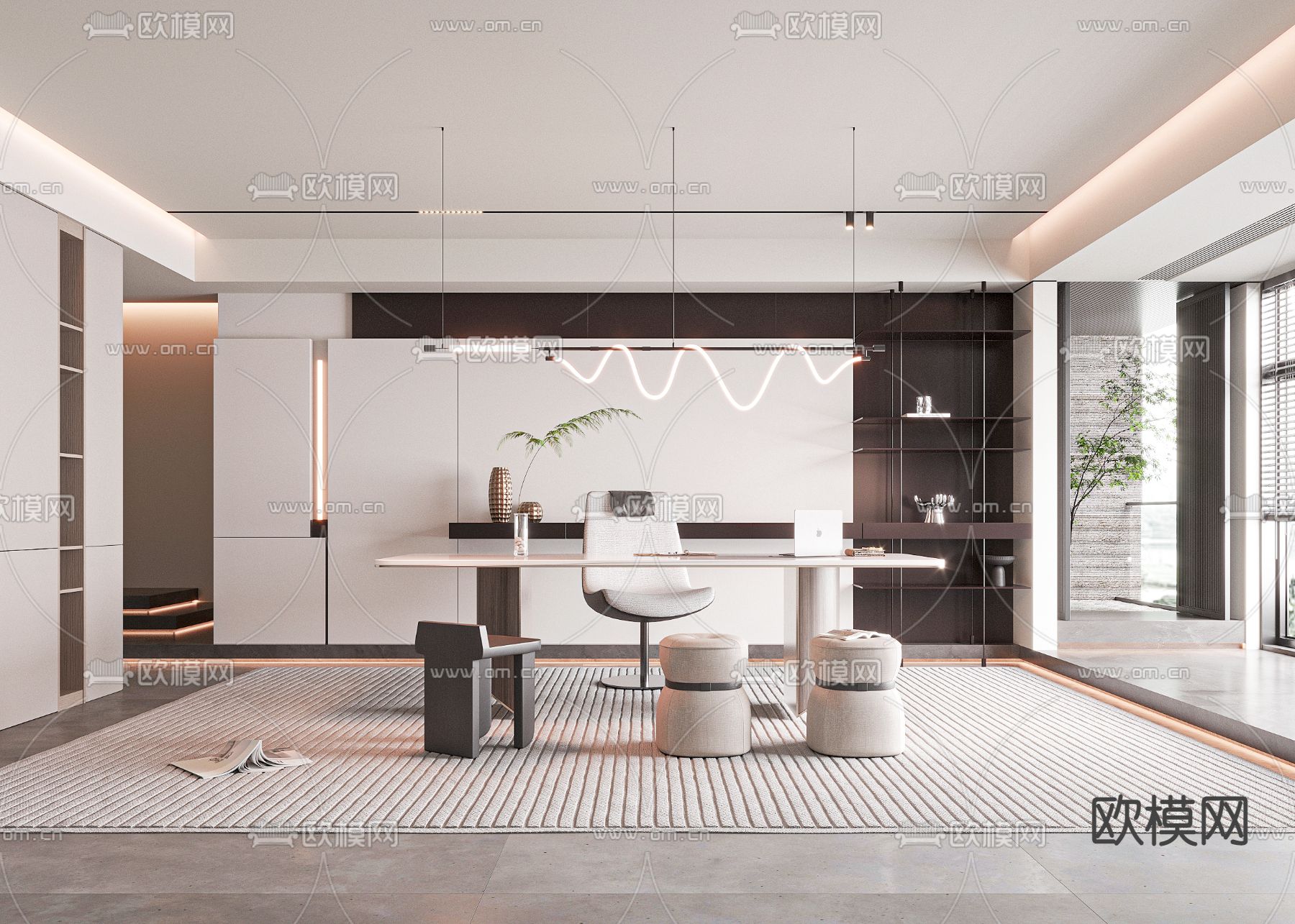 Poliform 书房3d模型下载_ID14020437_3dmax免费模型-欧模网